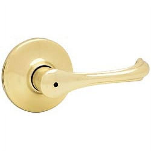 Kwikset Privacy Lever, Polished Brass, Interior Locking, Antimicrobial ...