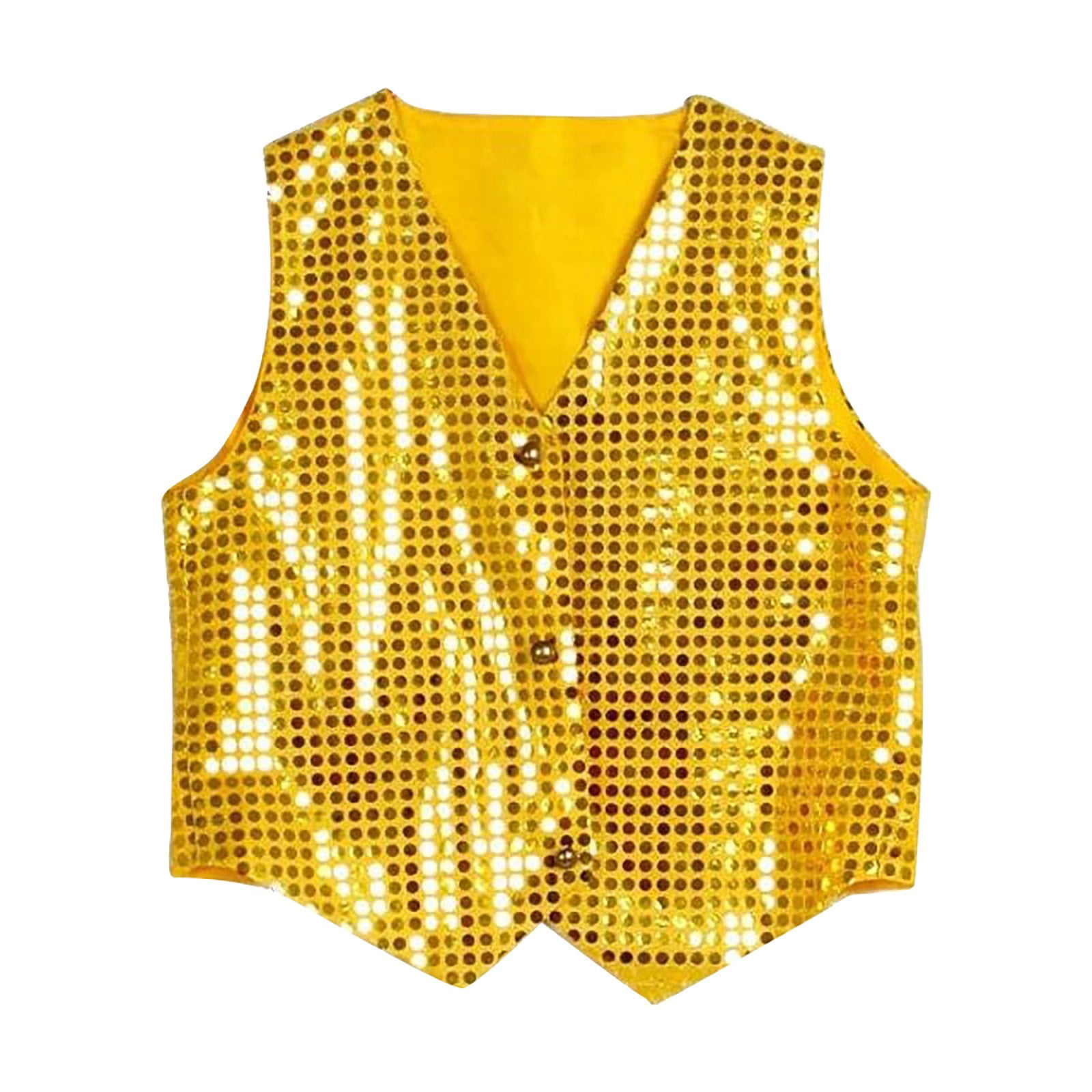 Doriano Unisex Glitter Sequin Sleeveless Colorful Vest for Costume ...