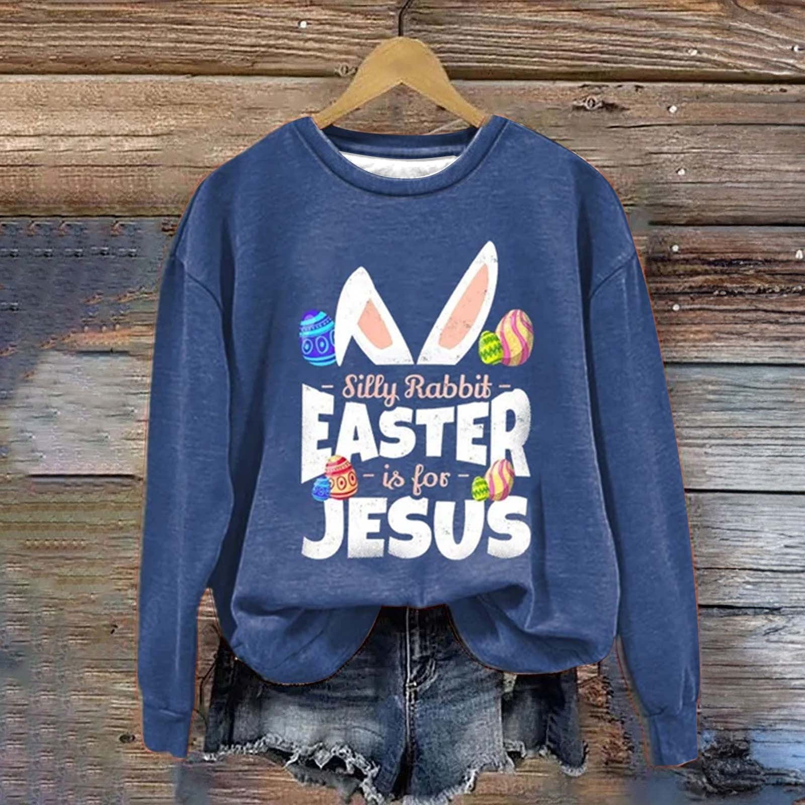 Doriano Women's Fashion Easter Crew Neck Sweatshirt with Easter If for ...