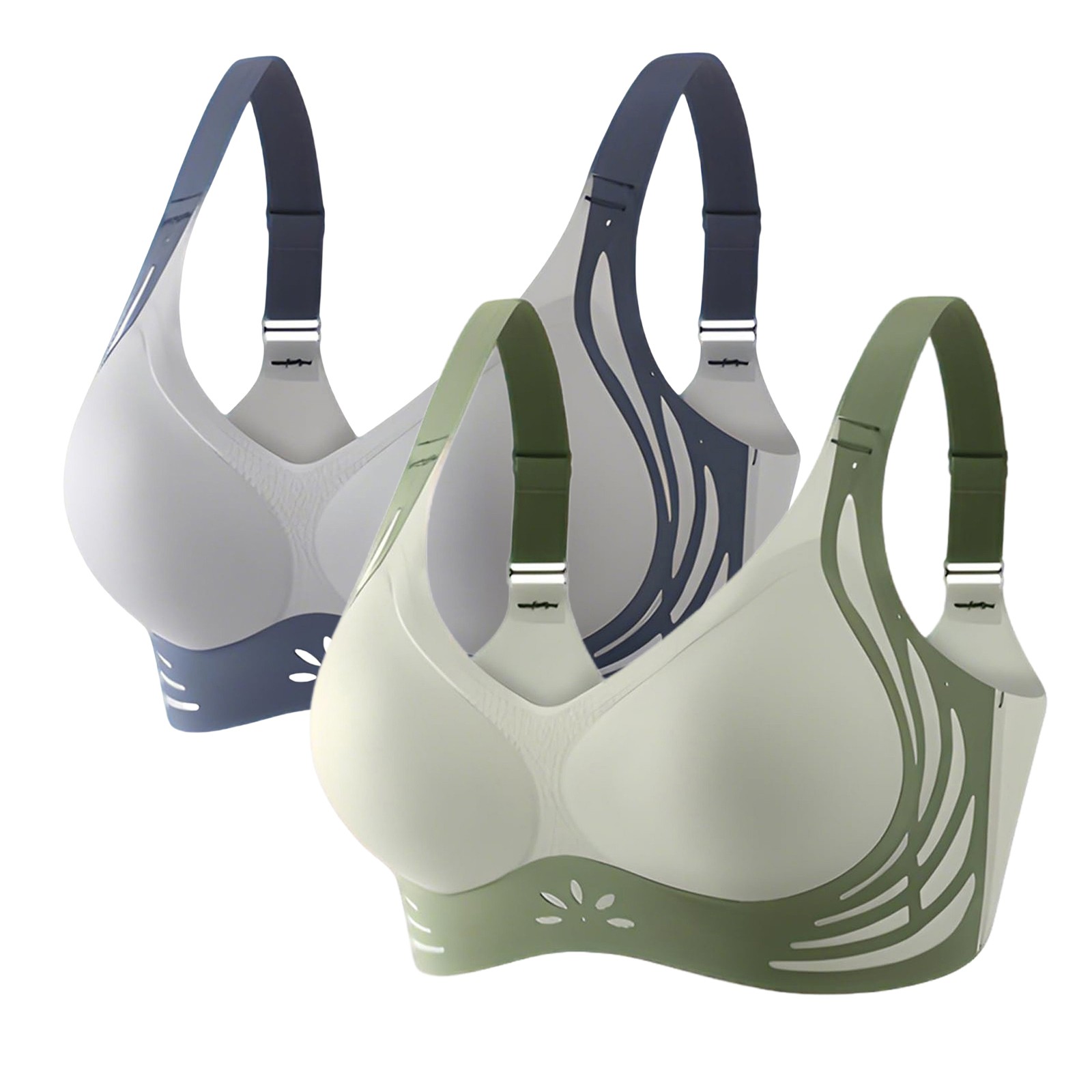 Dorinao 2-Pack Women's Wireless Push-Up Sports Bra – Colorblock ...