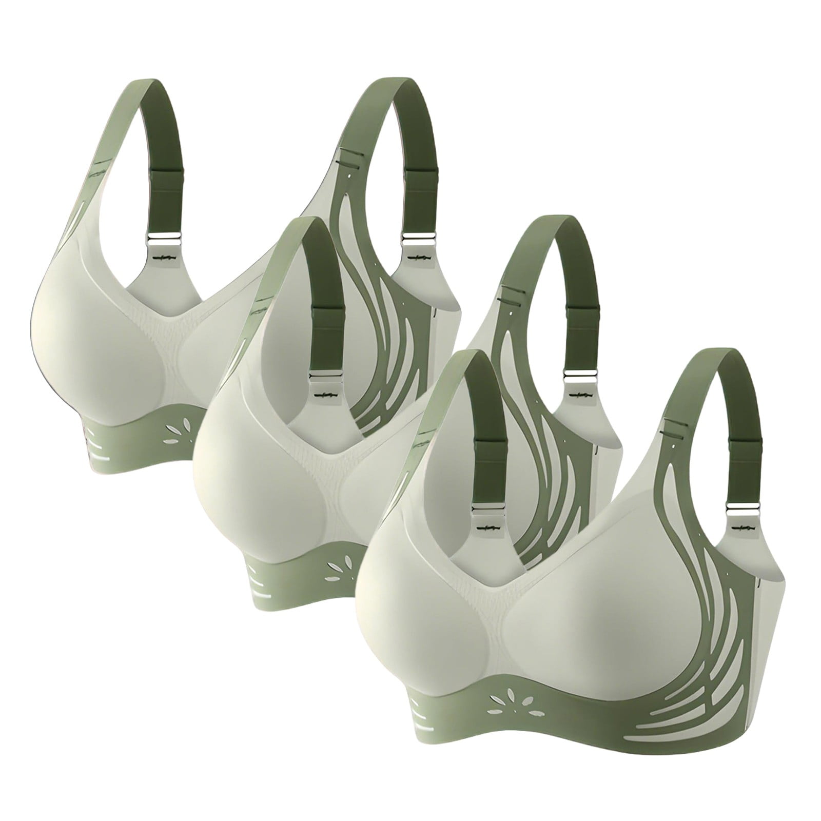 Dorinao 3Pc Colorblock Wireless Push-Up Sports Bra Set – Adjustable ...