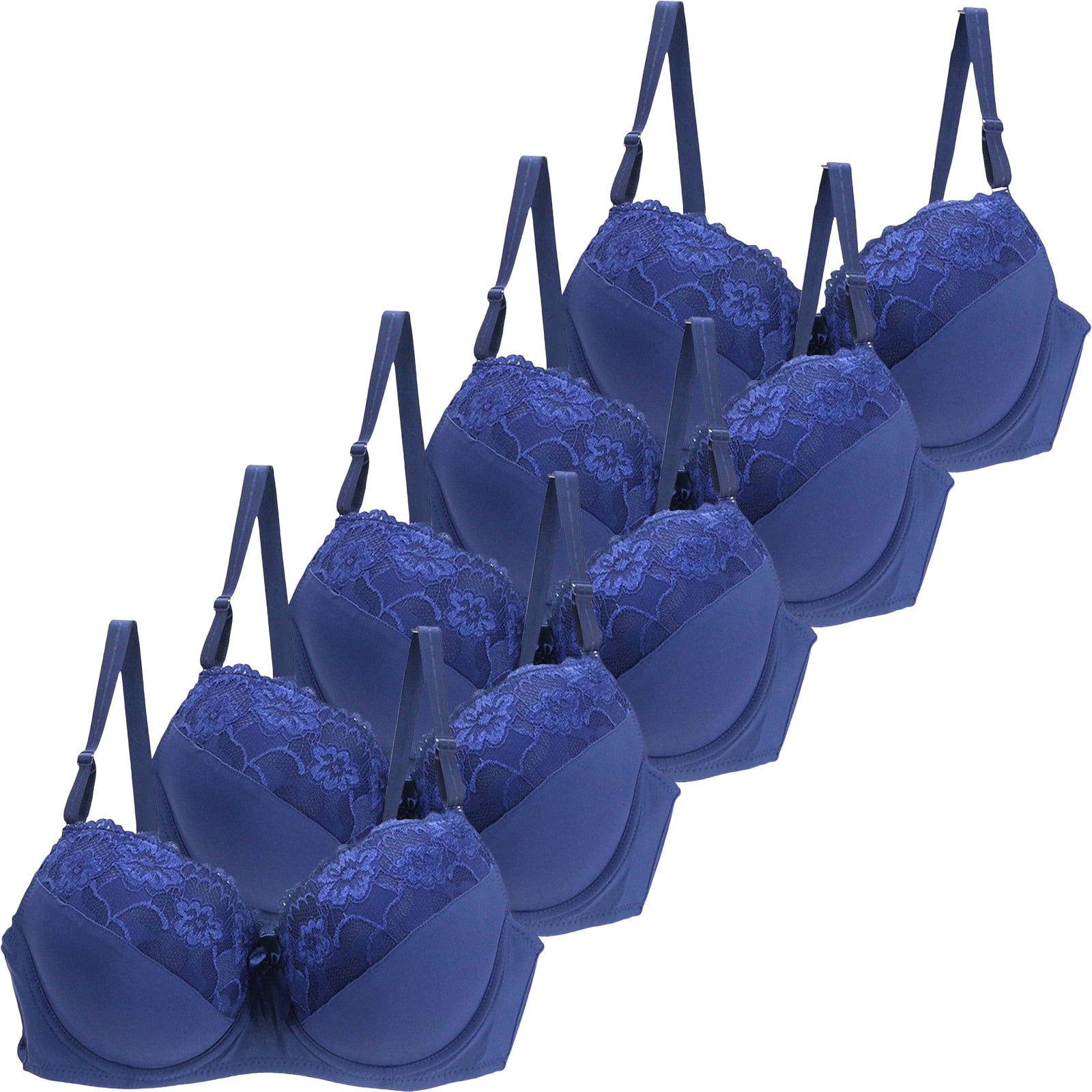 Dorinao 4Pc Plus Size Underwire Lace Bra Set – Bcde Cups 34-44 with ...