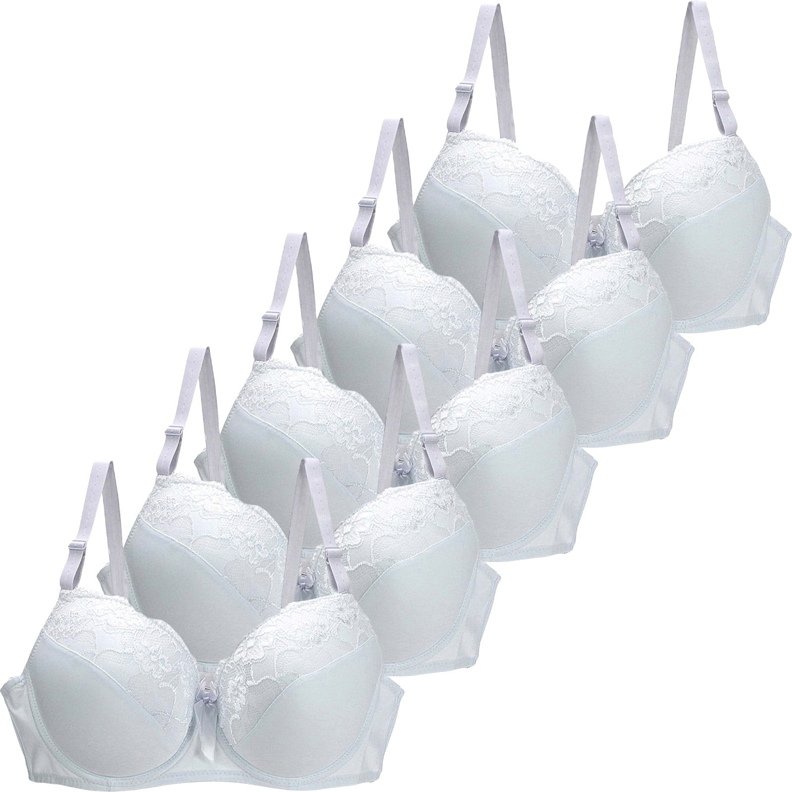 Dorinao 4Pc Plus Size Underwire Lace Bra Set – Bcde Cups 34-44 with Sexy Embroidery & Full ...