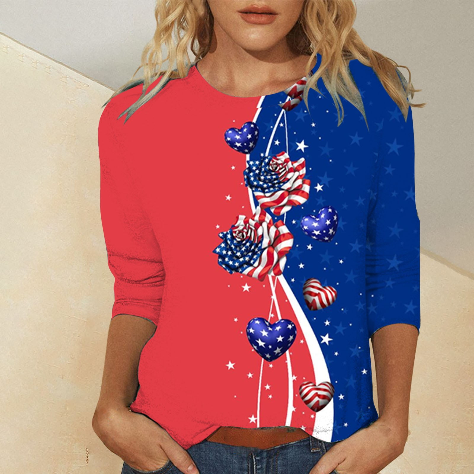 Dorinao 4Th of July Shirts Women Independence Day Patriotic Tees Summer ...