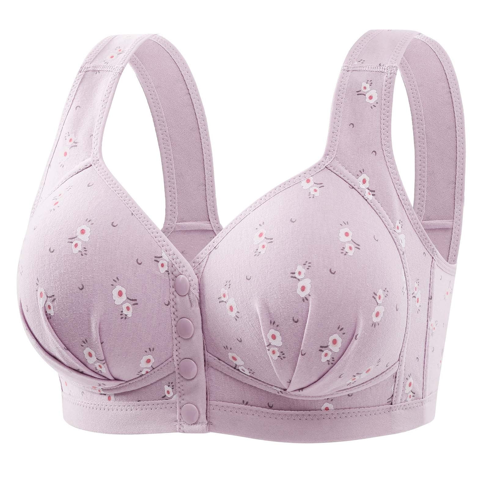 Dorinao Plus Size Front Button Bra Without Rims Side Thin Cup Button ...