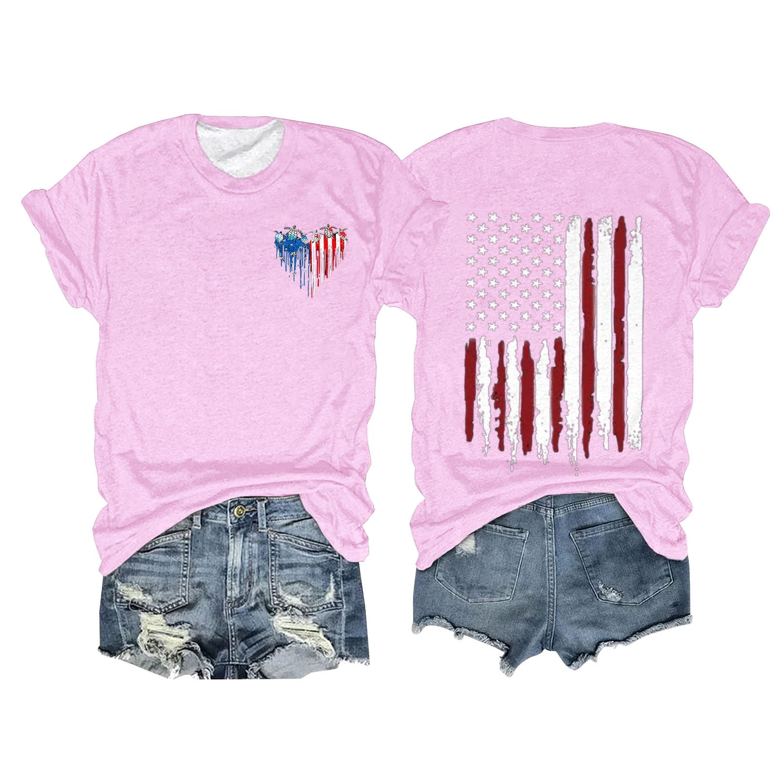 Dorinao Women's Independence Day American Flag & Family Freedom Print ...