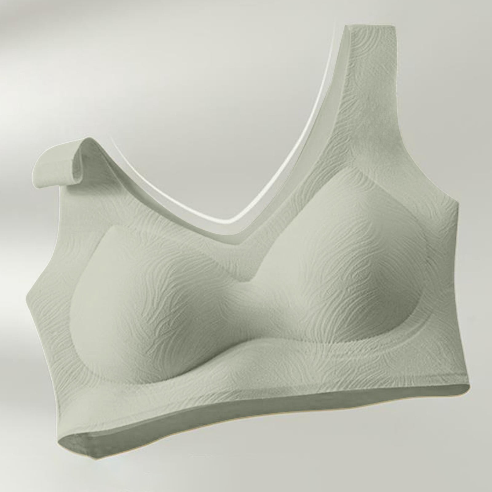 Dorinao Women's Wide Straps Wireless Bra – Gathered Side Breast Support ...