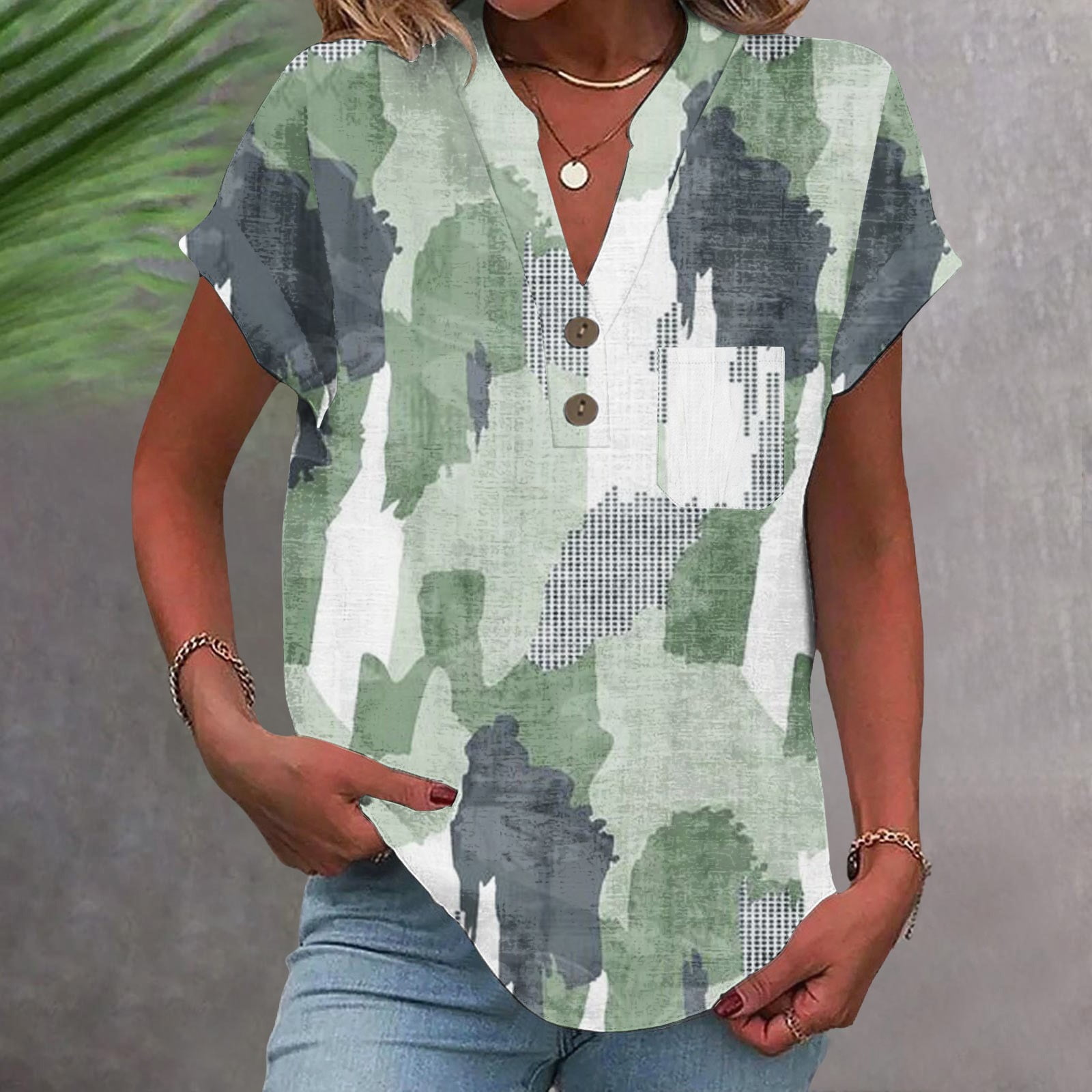 Dorinao Womens Fashion T Shirts 2025 Short Sleeve Casual V Neck Summer ...