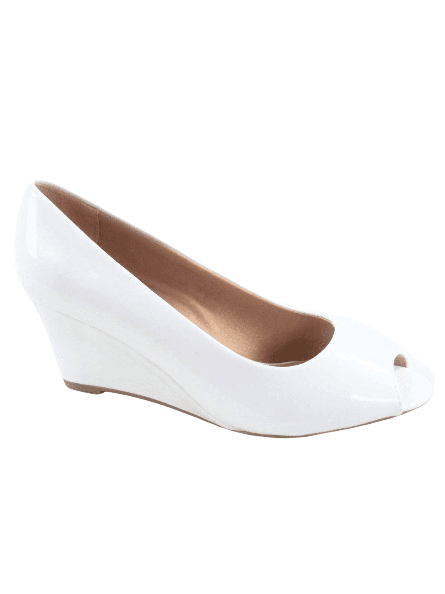 Doris 12 Womens Open Peep Toe Patent Wedge Heel Shoes