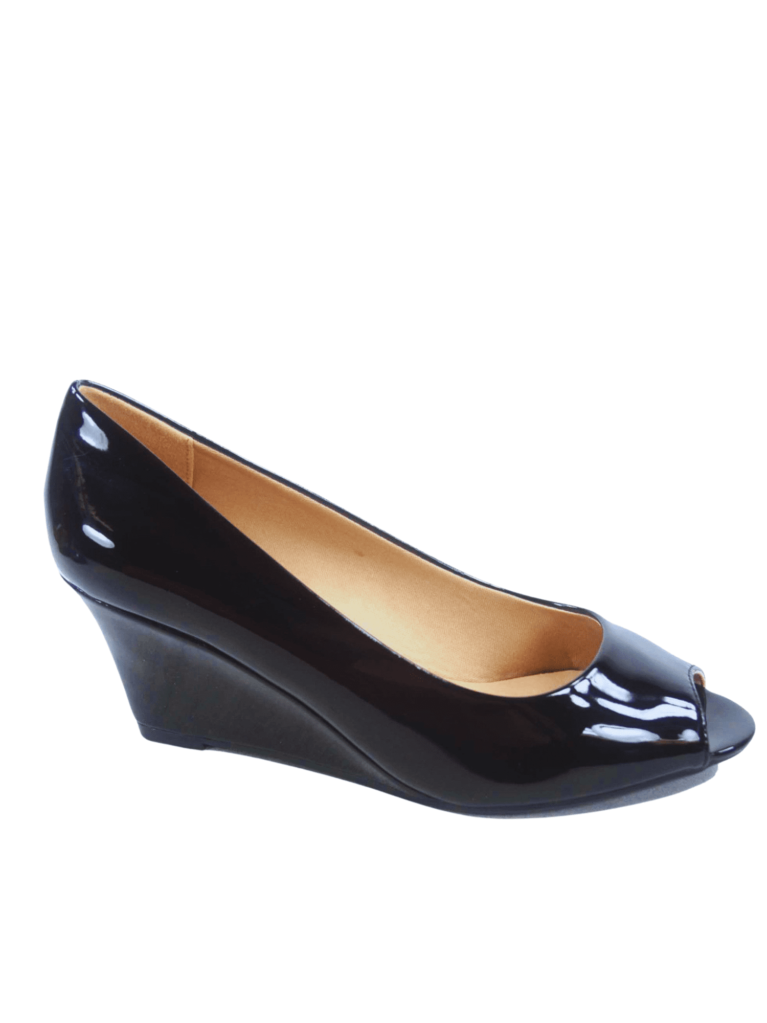 Doris-12 Women's Open Peep Toe Patent Wedge Heel Shoes - Walmart.com
