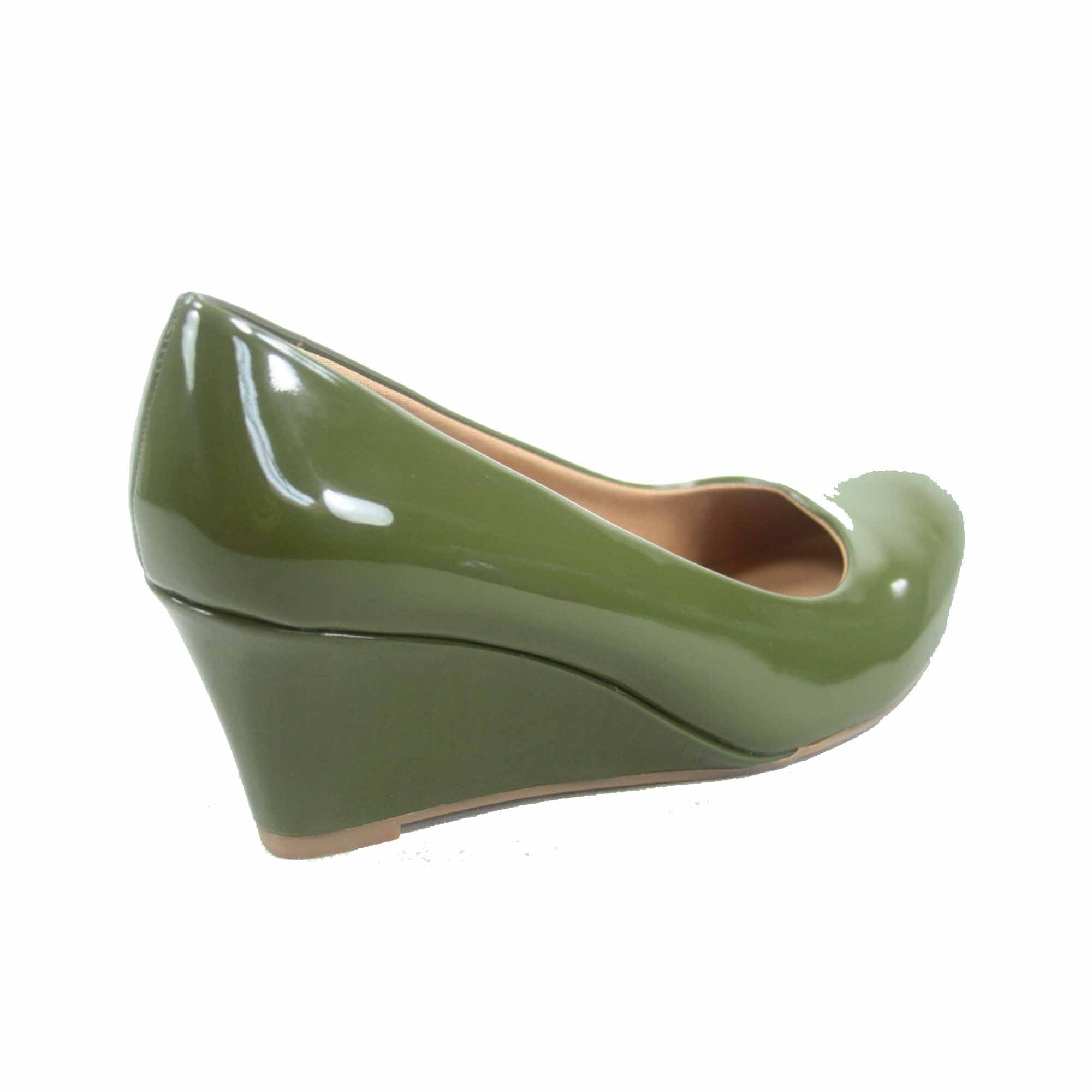 Doris-22 Women's Round Toe Patent Wedge Heel Shoes - Walmart.com