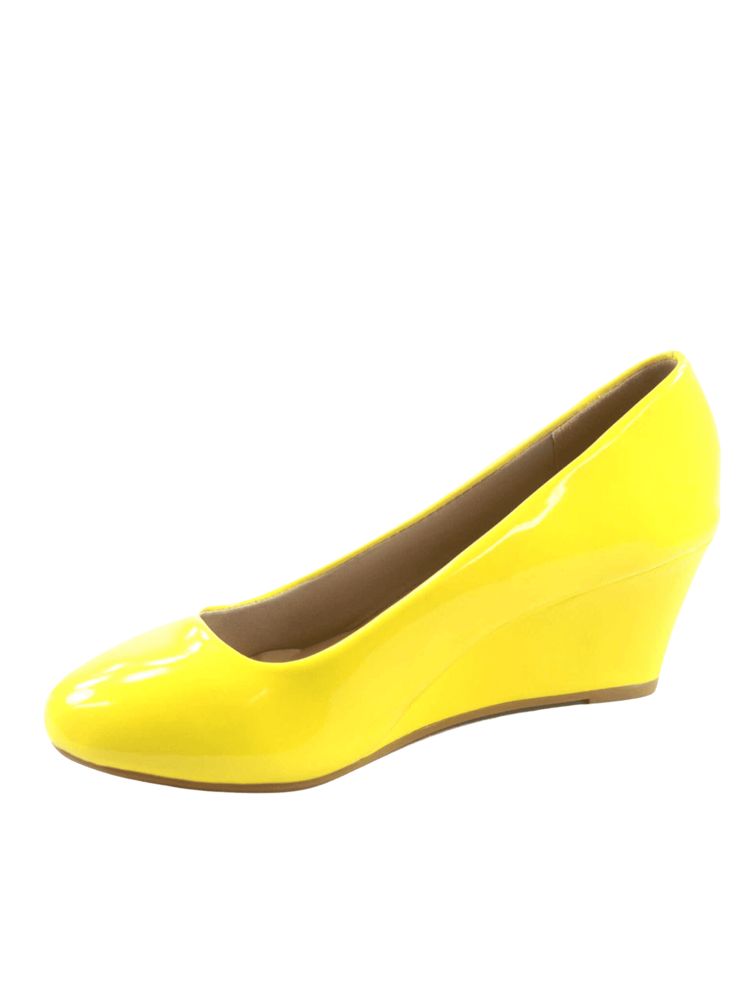 Doris-22 Women's Round Toe Patent Wedge Heel Shoes - Walmart.com