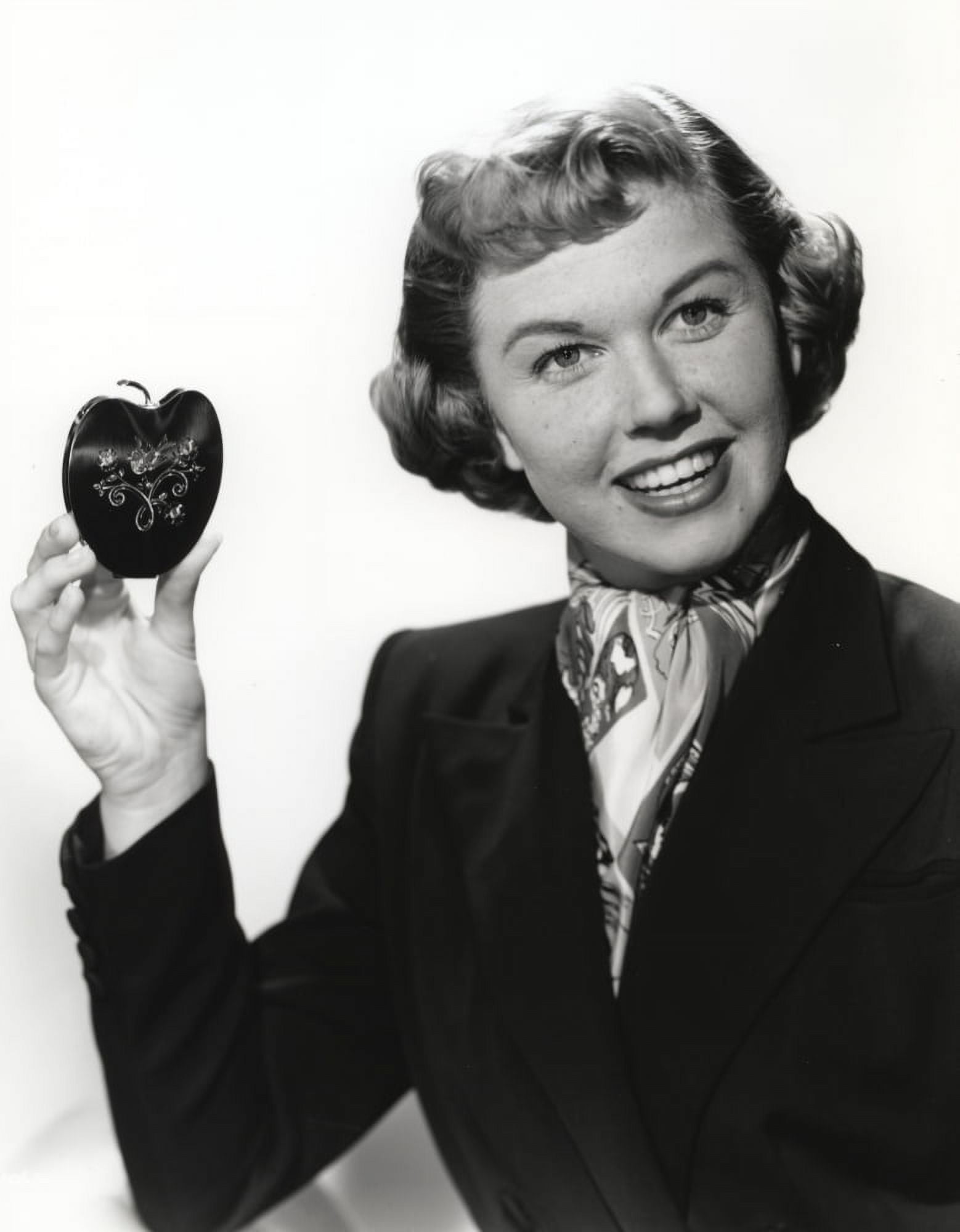 Doris Day Holding Apple in Classic Photo Print (24 x 30) - Walmart.com