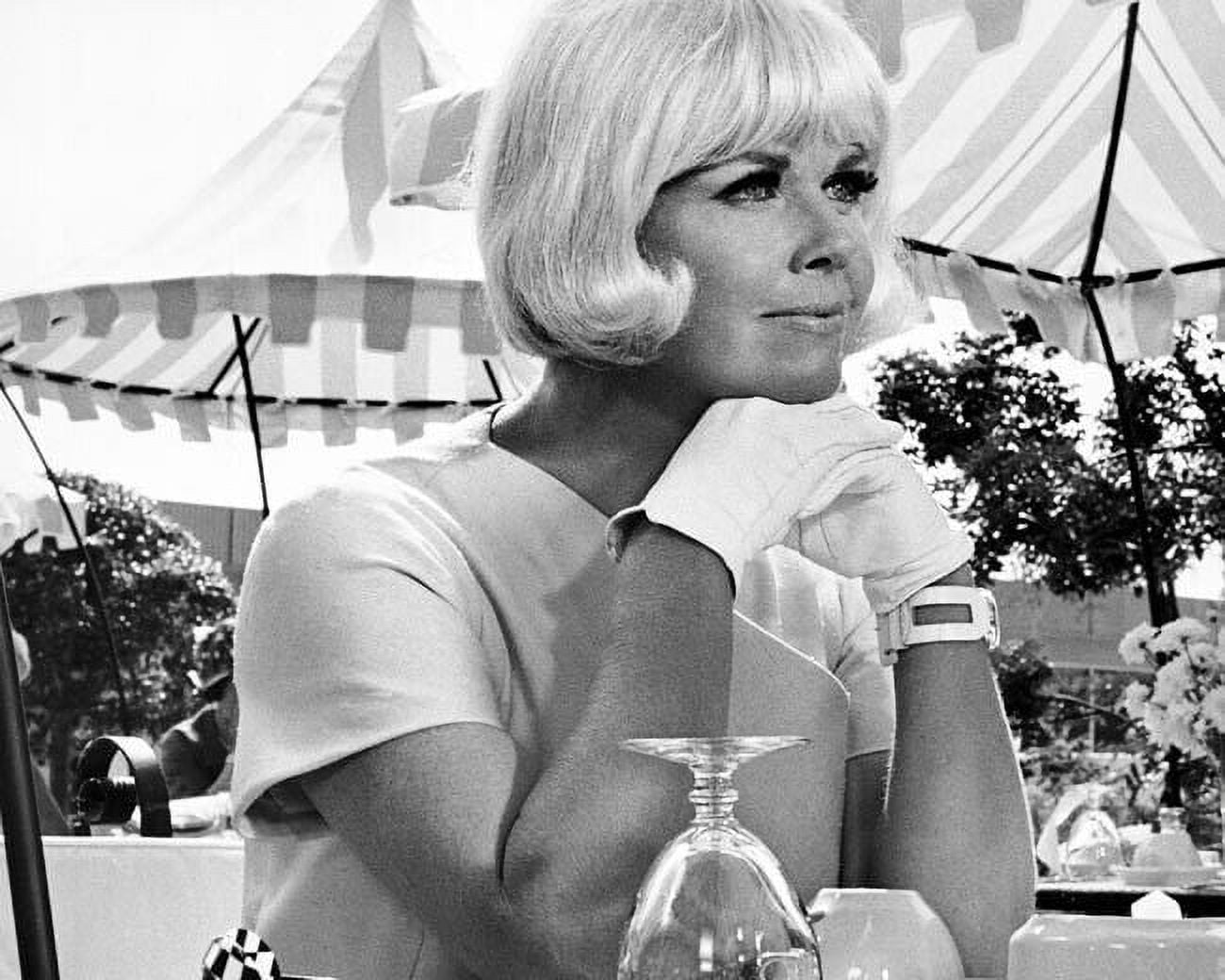 Doris Day sitting at outdoor restaurant 1967 Caprice 85x7 inch photo ...