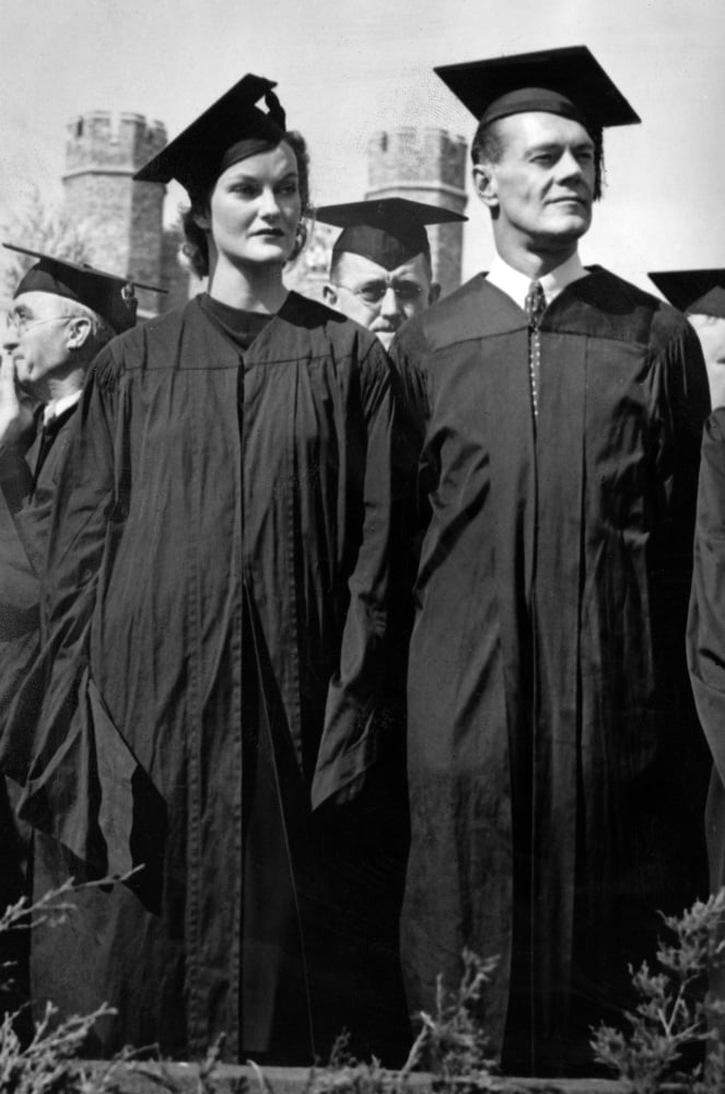 Doris Duke And Husband James H.R. Cromwell At Duke University During ...