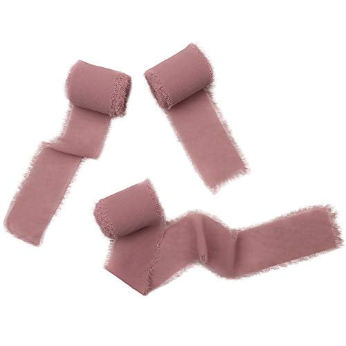 Doris Home Handmade Fringe Chiffon Silk-Like Ribbon 2" X 7Yd Set Of 3 ...