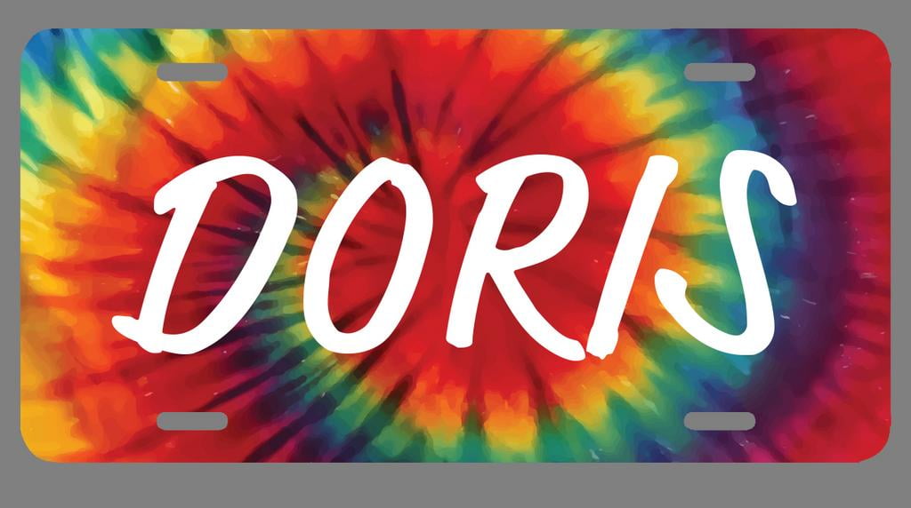 Doris Name Tie Dye Style License Plate Tag Vanity Novelty Metal | UV ...