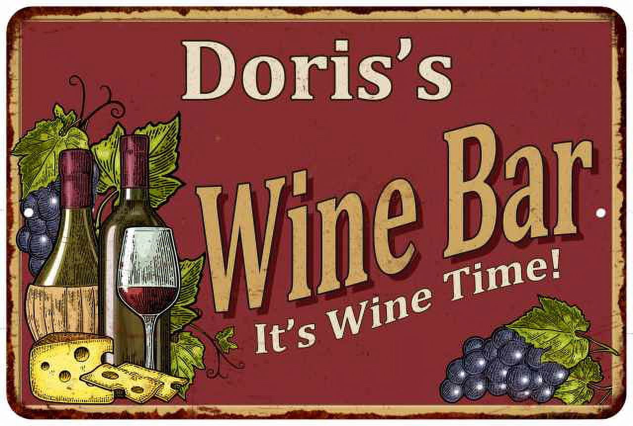 Doris's Red Wine Bar Sign 8 x 12 High Gloss Metal 208120054056 ...