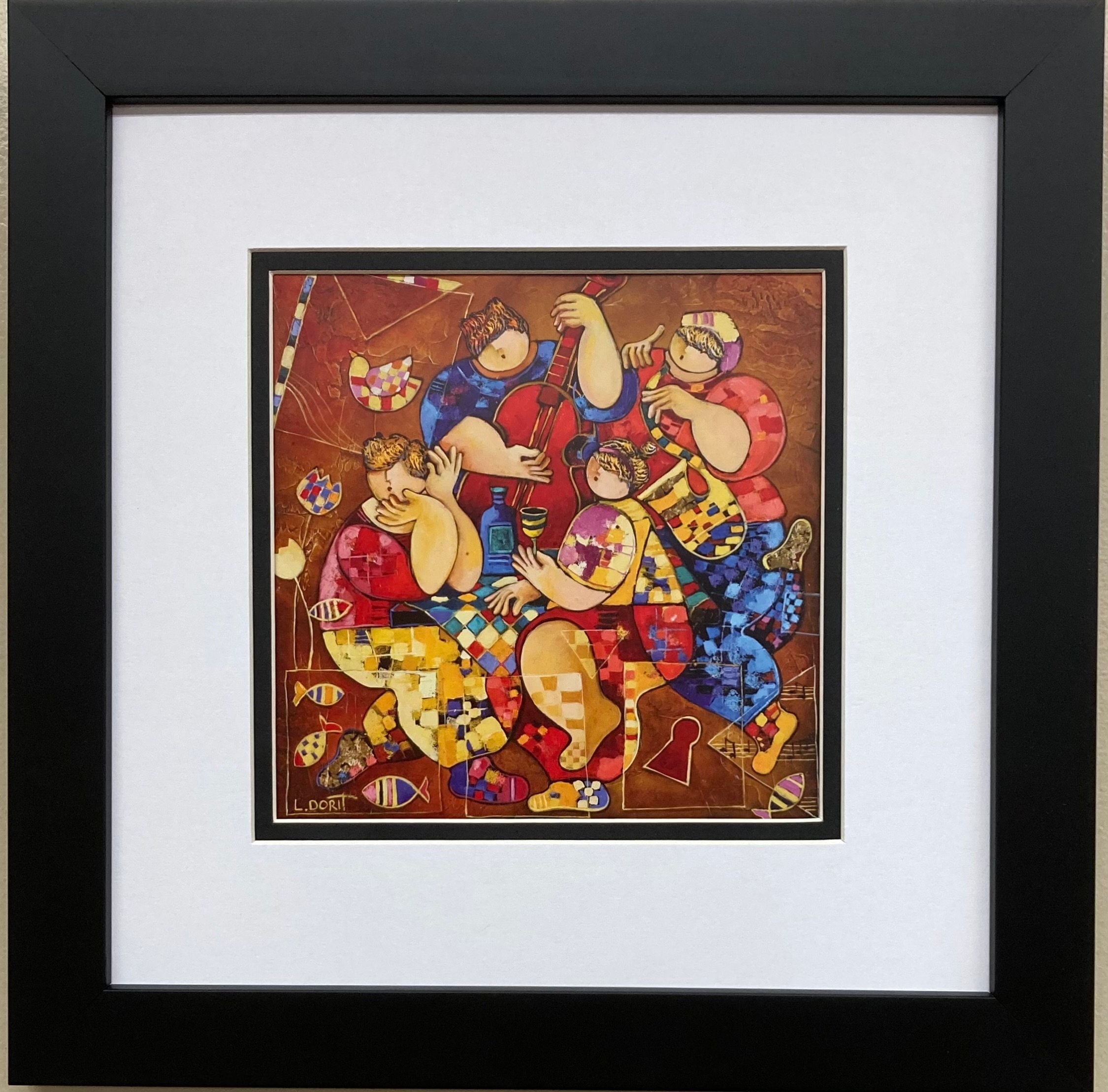 Dorit Levi "Festive Feast" Custom Framed Art Print Contemporary Music ...