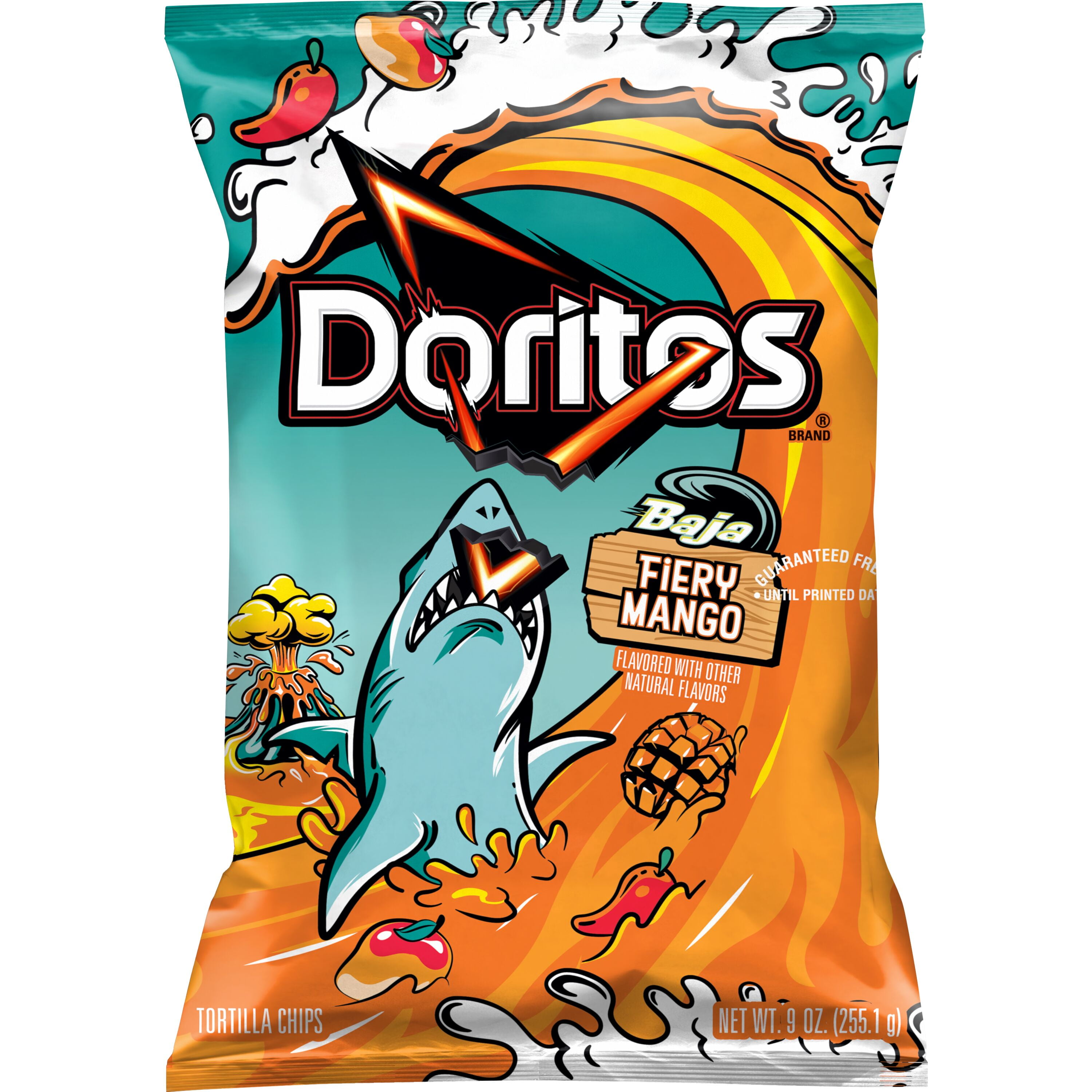 Doritos Baja Fiery Mango Flavor Hot Tortilla Snack Chips, 9 Ounce Bag ...