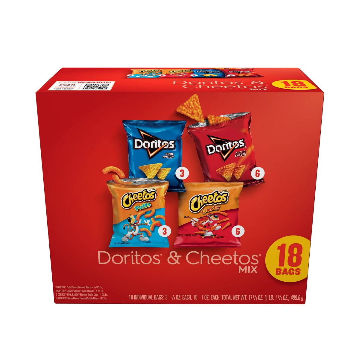 Frito-Lay Doritos & Cheetos Variety Pack Box 18ct - Walmart.com
