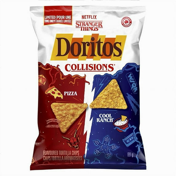 Doritos Collisions Pizza & Cool Ranch Flavored Tortilla Chips, Netflix Stranger Things - 69g/2.4 ...