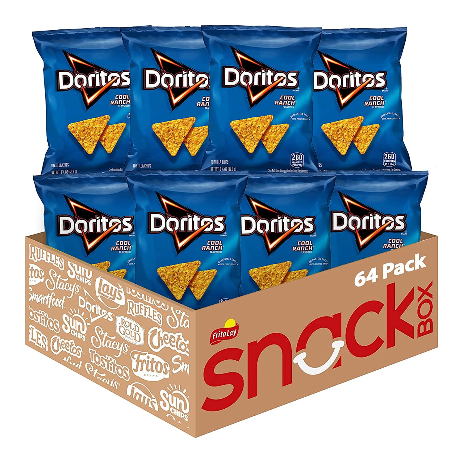 Doritos Cool Ranch Flavored Tortilla Chips, 1.75oz Bags (64 Pack ...