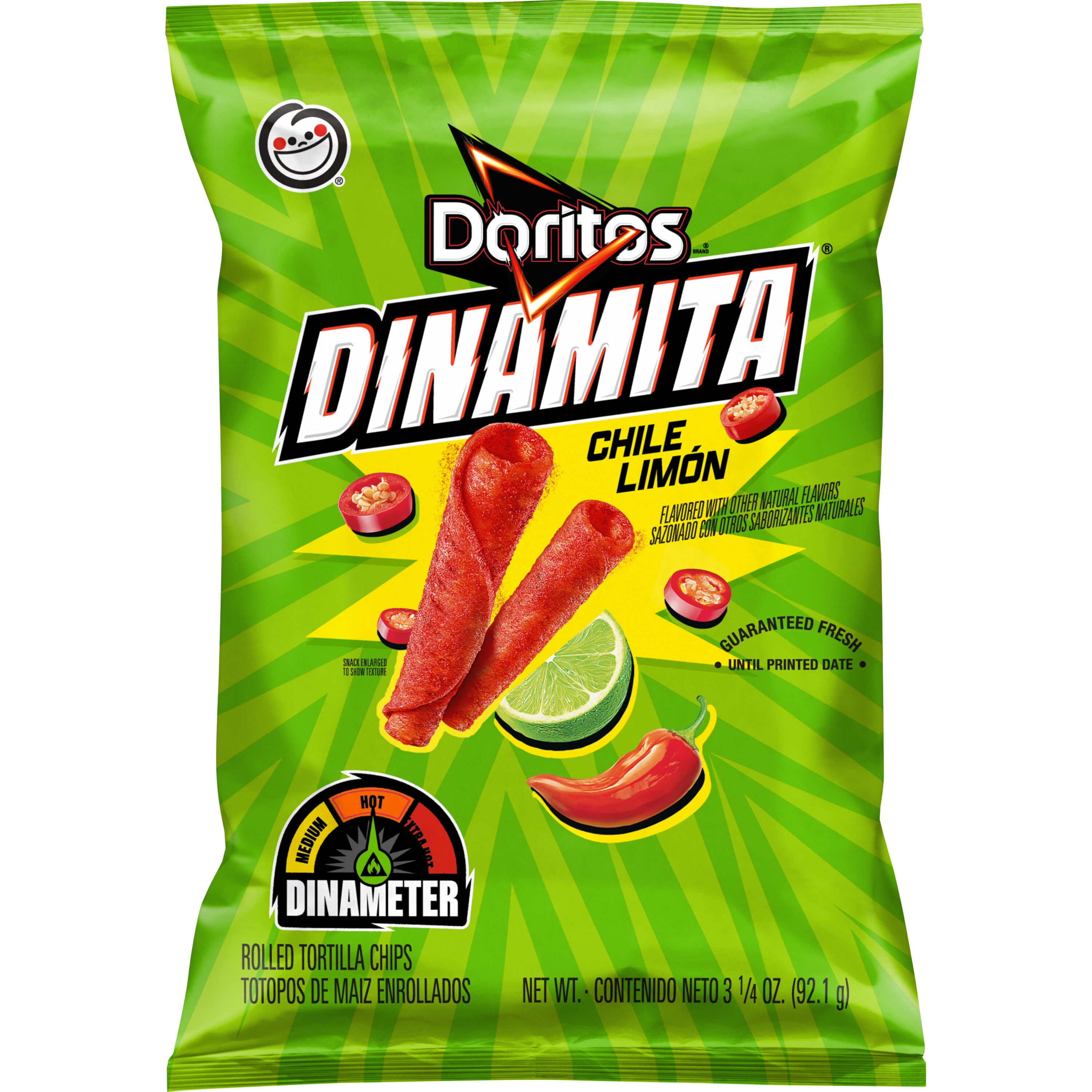 Doritos Dinamita Chile Limon Tortilla Chips, 3.24 oz Bag - Walmart.com