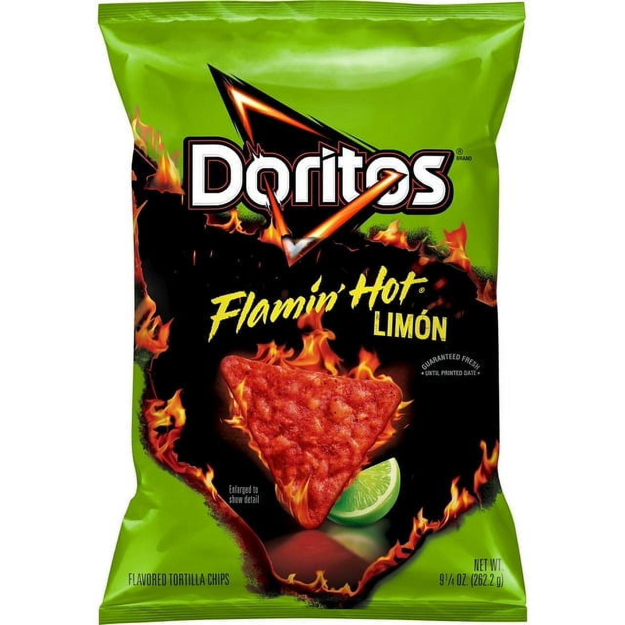 Doritos Flamin' Hot Limon Flavored Tortilla Chips, 9.25 oz Bag (2 Packs ...
