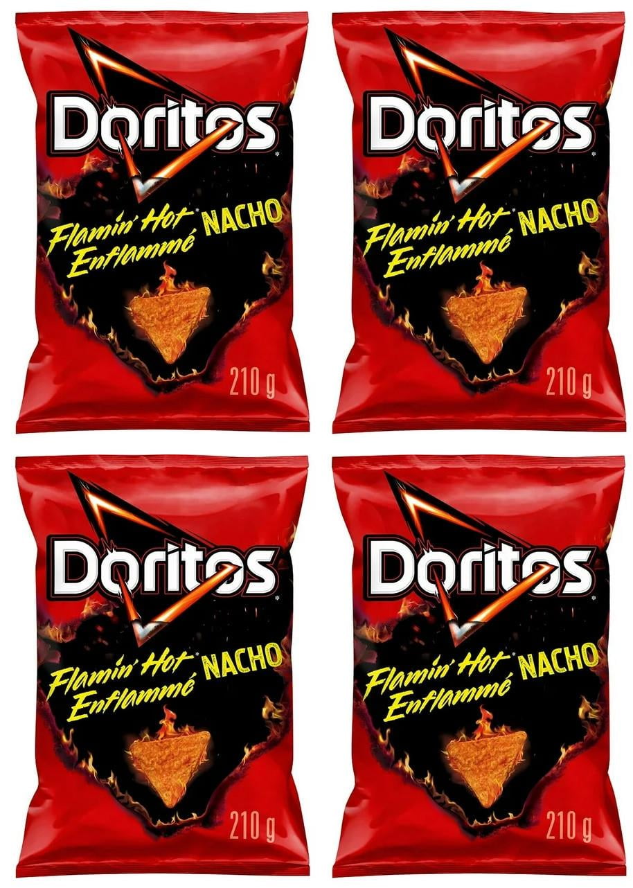 Doritos Flamin' Hot Nacho Flavored Tortilla Chips, 210g (4 Pack) - Walmart.com