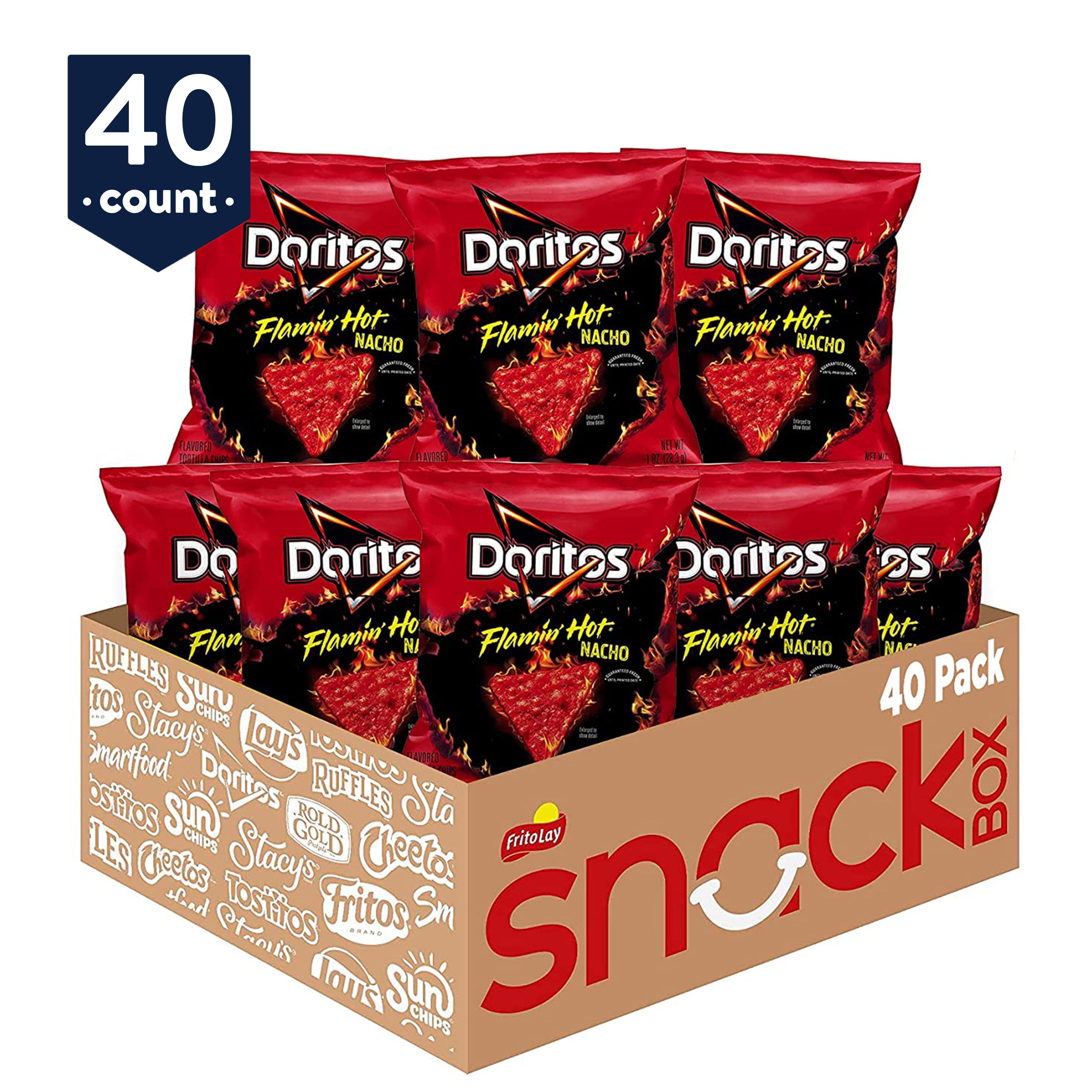 Doritos Flamin' Hot Nacho Tortilla Chips Snack Chips, 1 oz Bags, 40 Count Multipack - Walmart.com