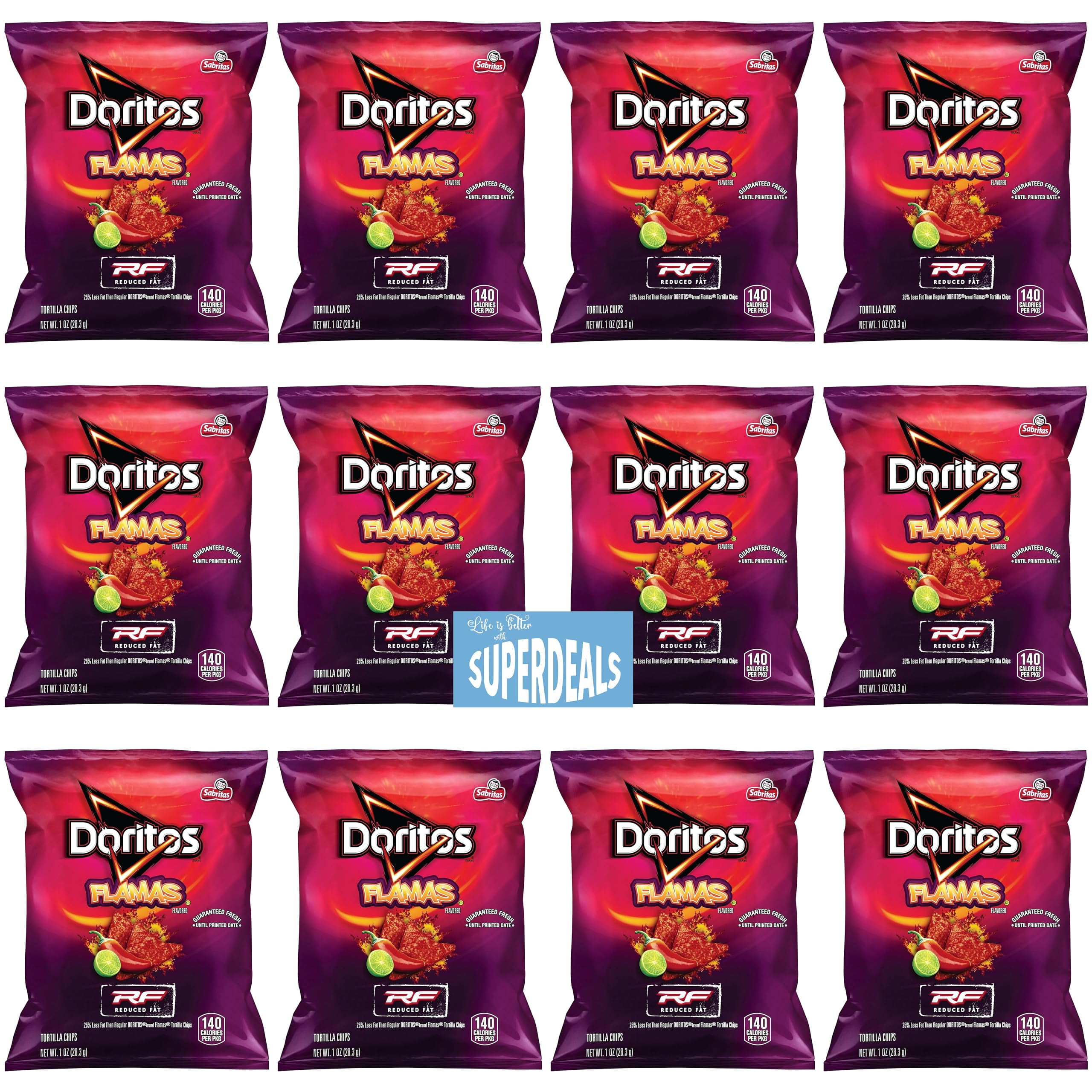 Doritos Flavored Tortilla Chips, Flamas, Reduced Fat,1 Ounce (Pack of ...
