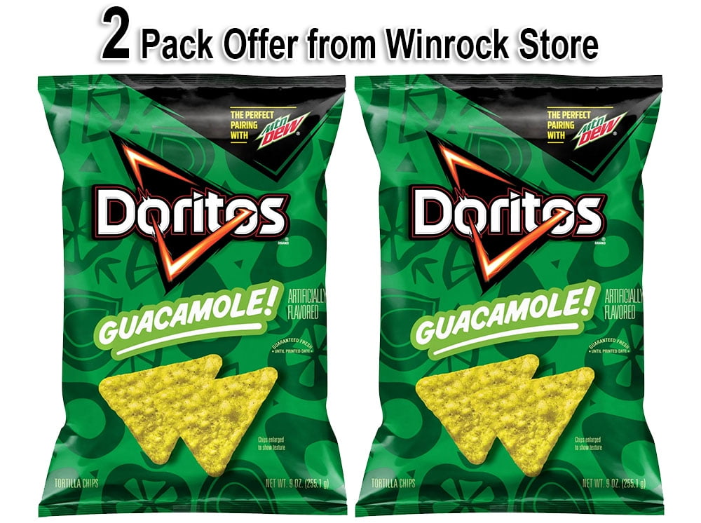 Doritos Guacamole Artificially Flavoured Tortilla Chips, 9 oz (2 Bags ...