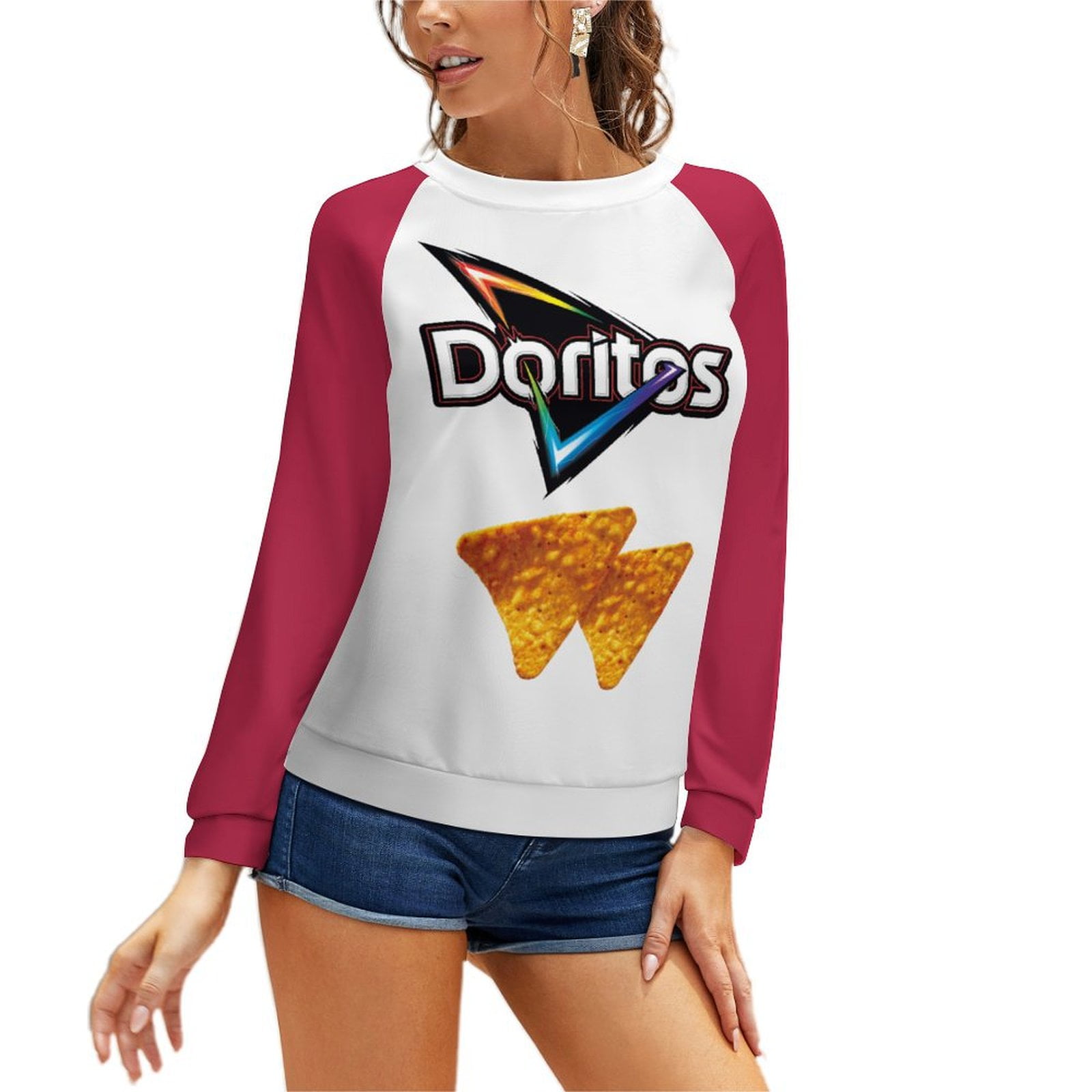 Doritos Hoodie for Women, Fashin Long Sleeve Hooded Pullover, Raglan ...