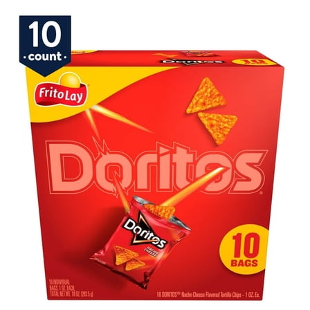 Doritos Nacho Cheese Tortilla Chips, 1.75 oz Individual Bags, 64 ct ...
