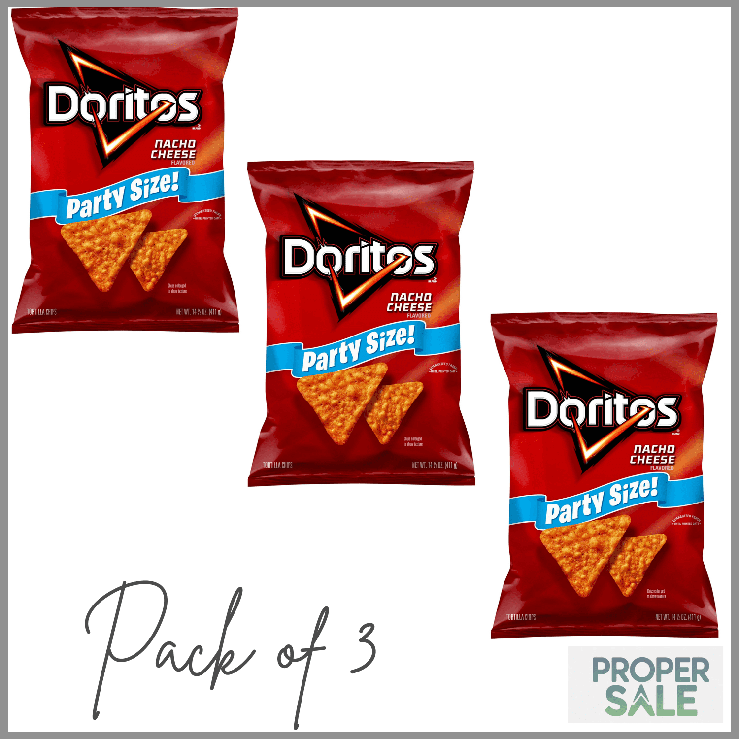 Doritos Nacho Cheese Tortilla Snack Chips,Party Size, 14.5 Ounce Bag ...