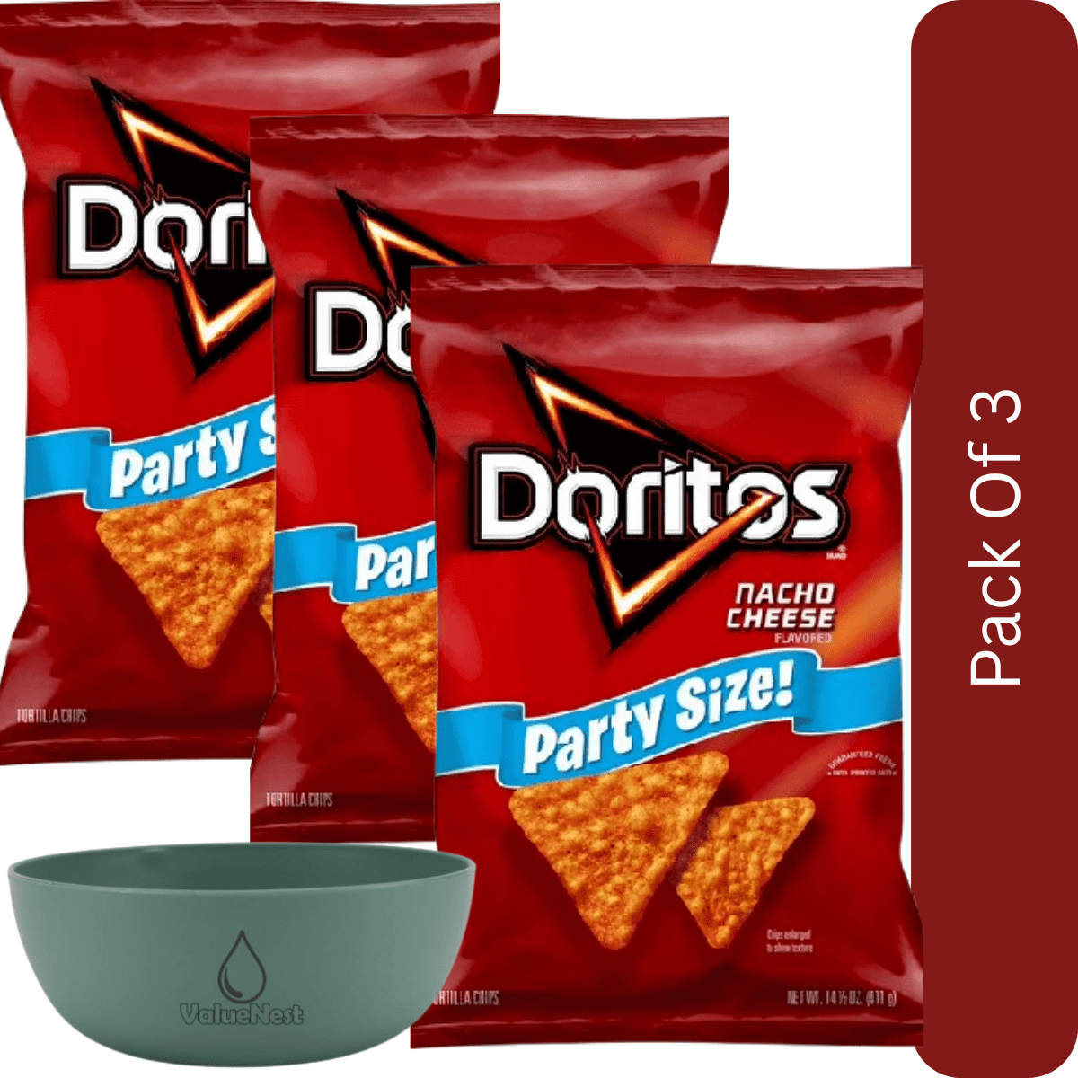 Doritos Party Size Nacho Cheese Tortilla Chips, Bold & Crunchy, 14.5 oz ...