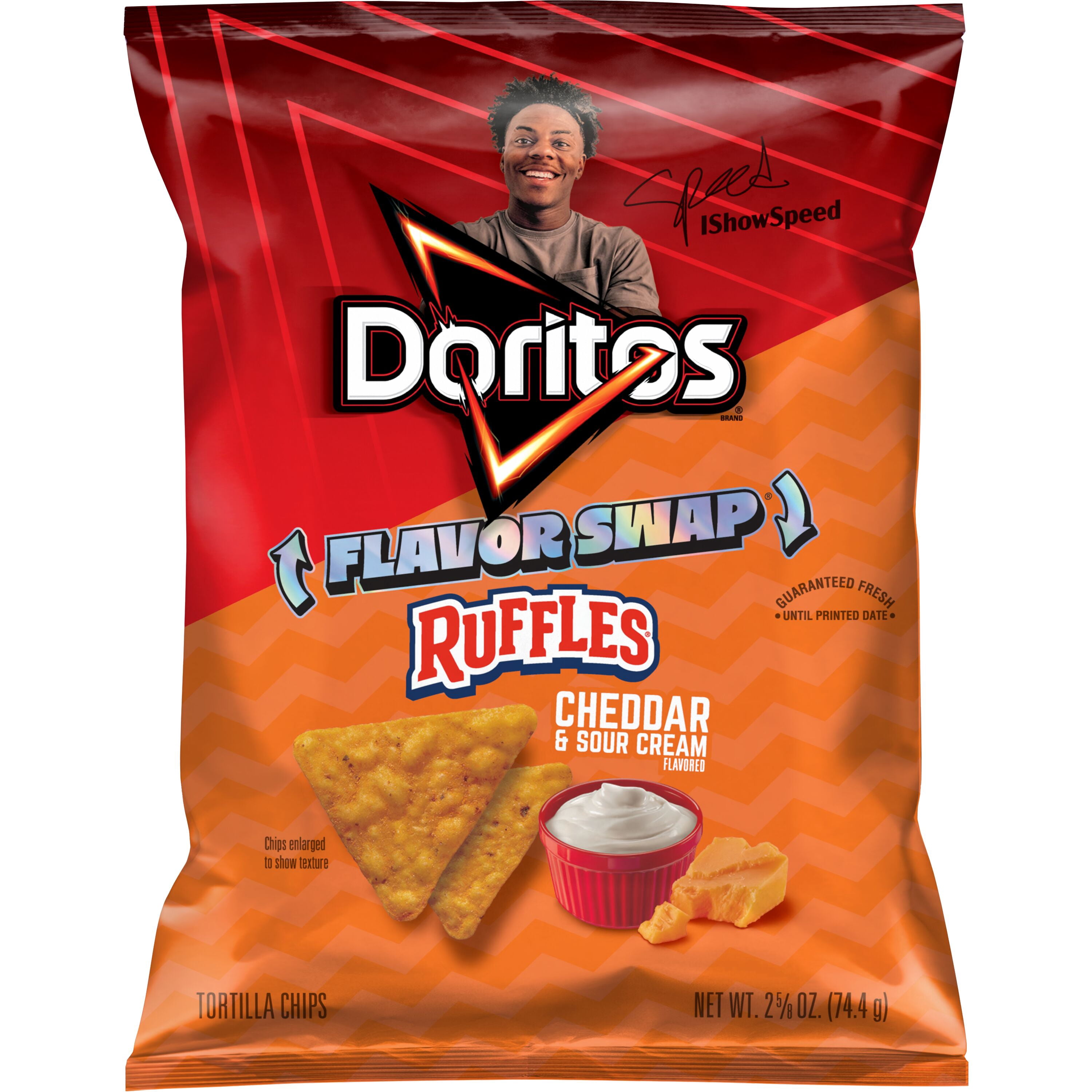Doritos Ruffles Cheddar and Sour Cream Tortilla Chips, 2.625 oz Bag ...