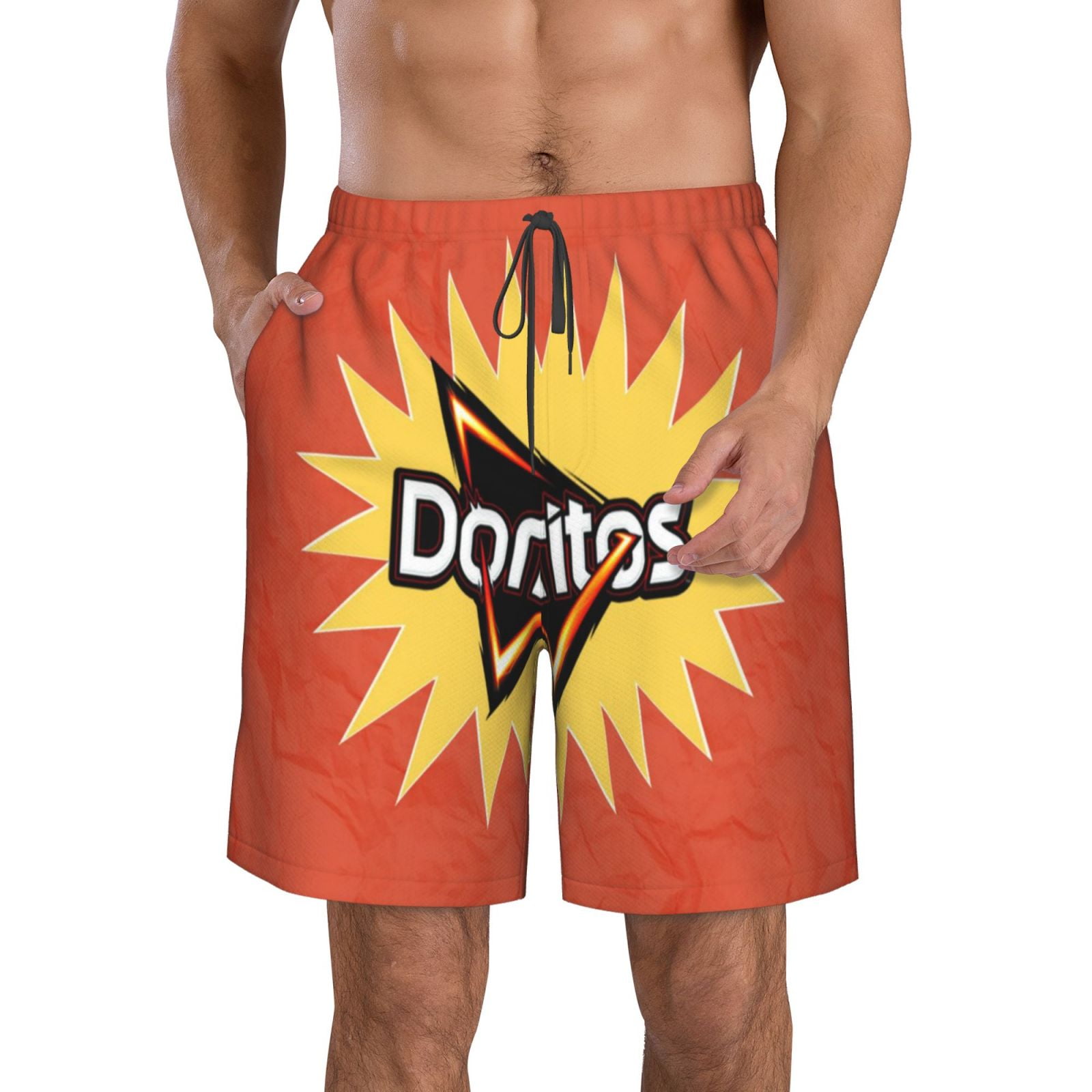Doritos Snacks Vintage Mens Beach Shorts Funny Elastic Waist Quick Dry ...