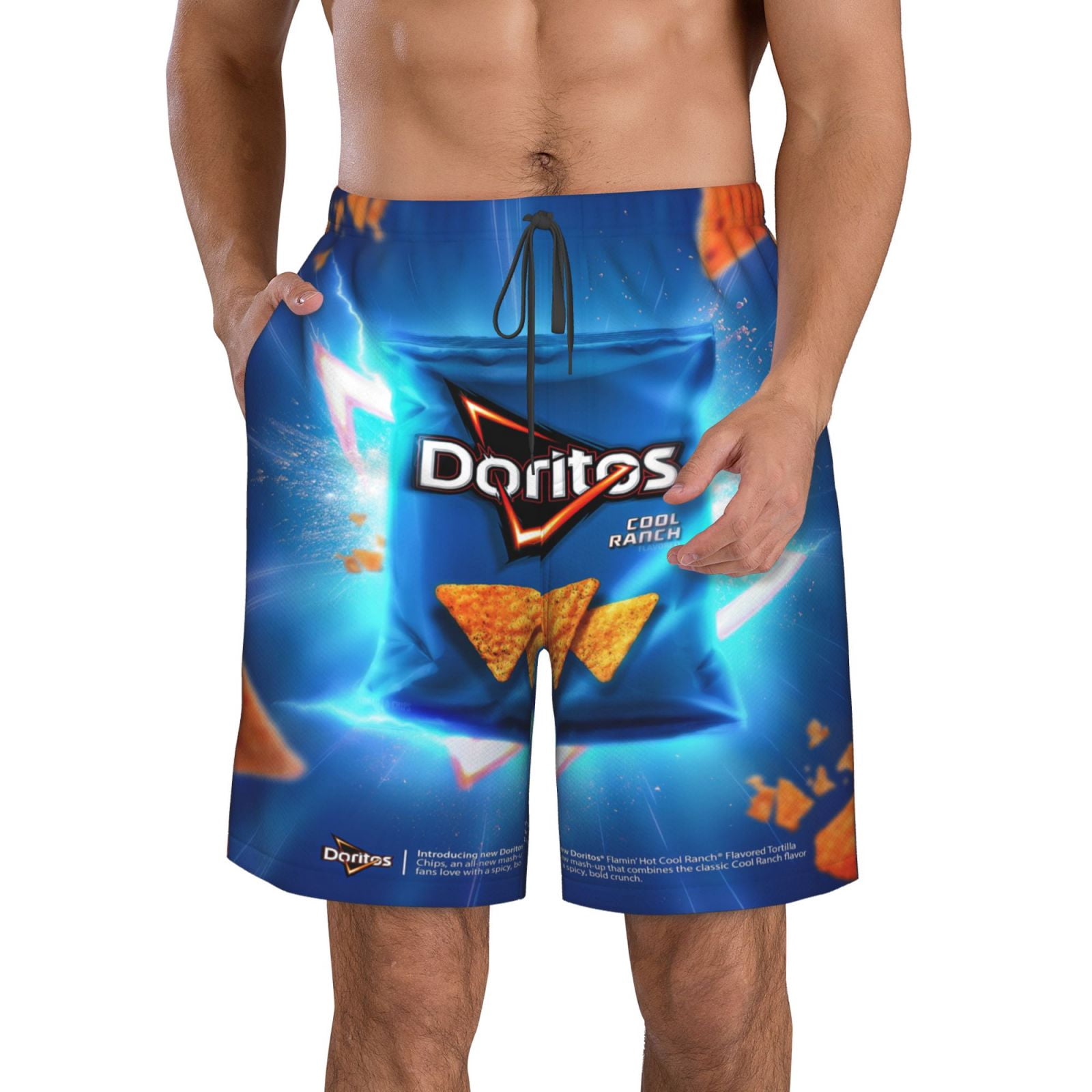 Doritos Snacks Vintage Mens Beach Shorts Funny Elastic Waist Quick Dry ...