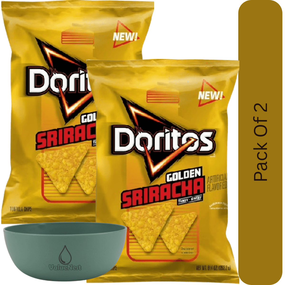 Doritos Tangy and Sweet Golden Sriracha Tortilla Chips, 9.25 oz Bag ...