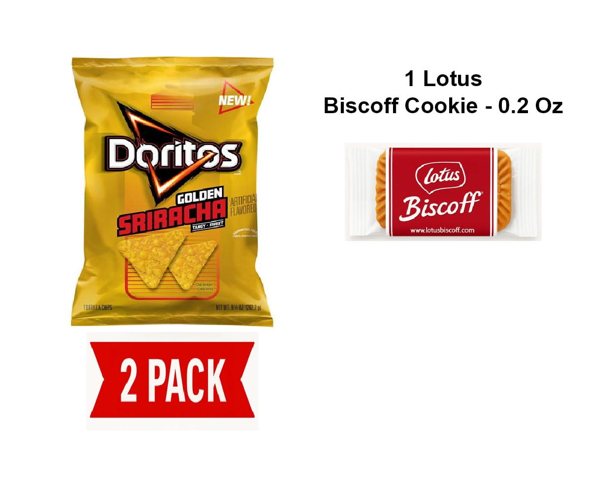 Doritos Tortilla Chips, Golden Sriracha, 9.25 Oz Bag - Pack Of 2 & Lotus Biscoff Cookie - 0.2 Oz ...