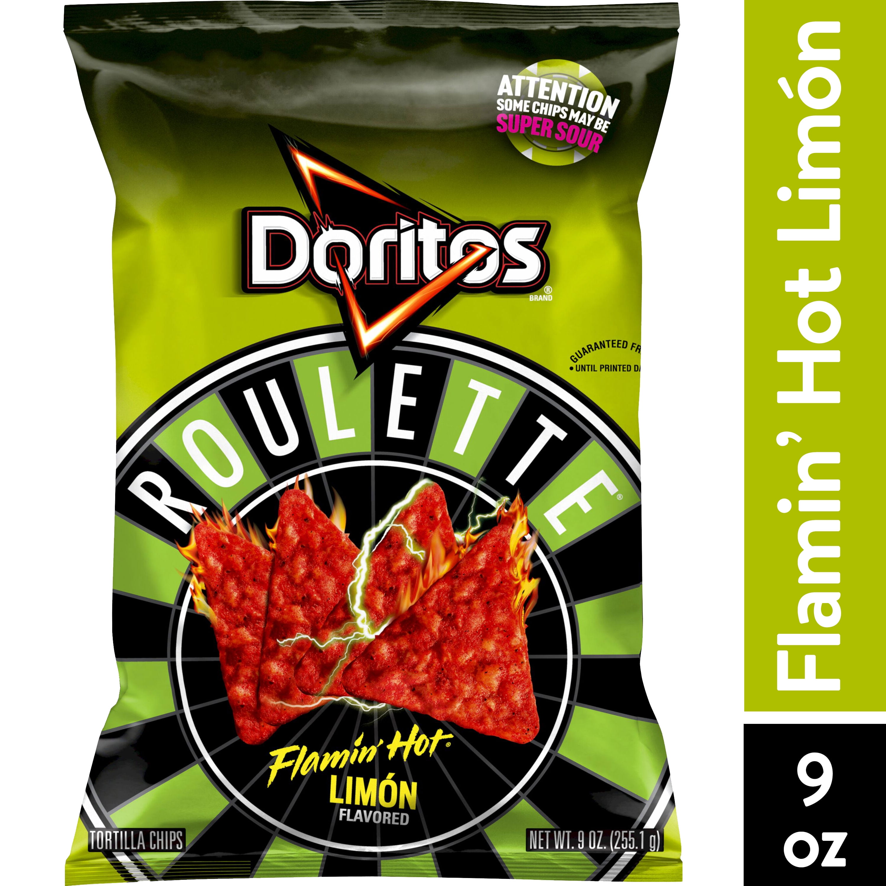 Doritos Tortilla Chips, Roulette Flamin' Hot Limon, 9 oz Bag (Packaging ...