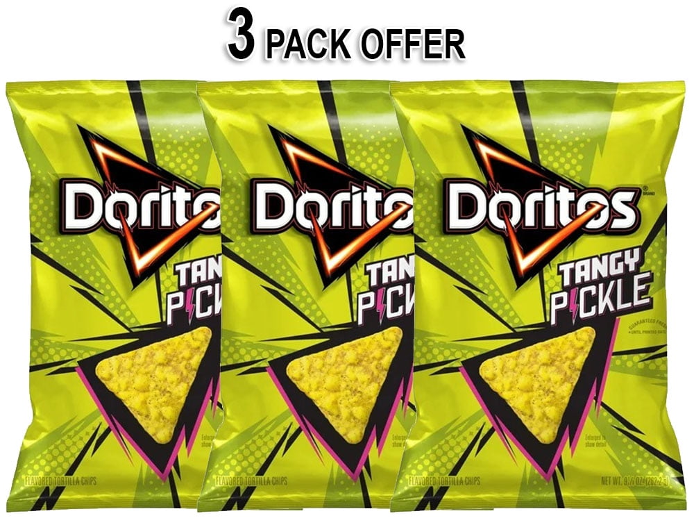 Doritos Tortilla Chips, Tangy Pickle, 9.25 oz (3 Pack) - Walmart.com