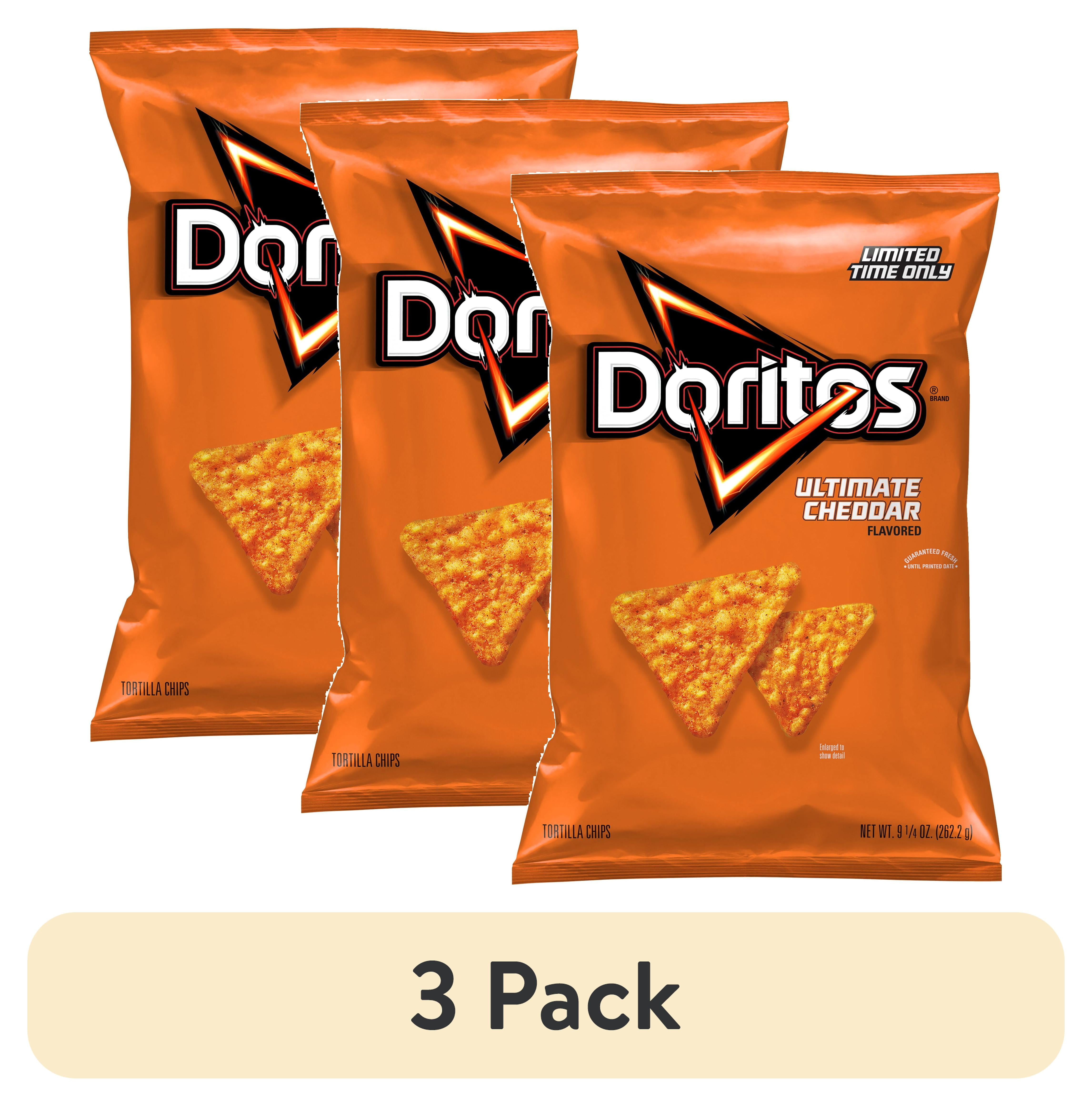 (3 pack) Doritos Ultimate Cheddar Artificially Flavored Tortilla Chips ...