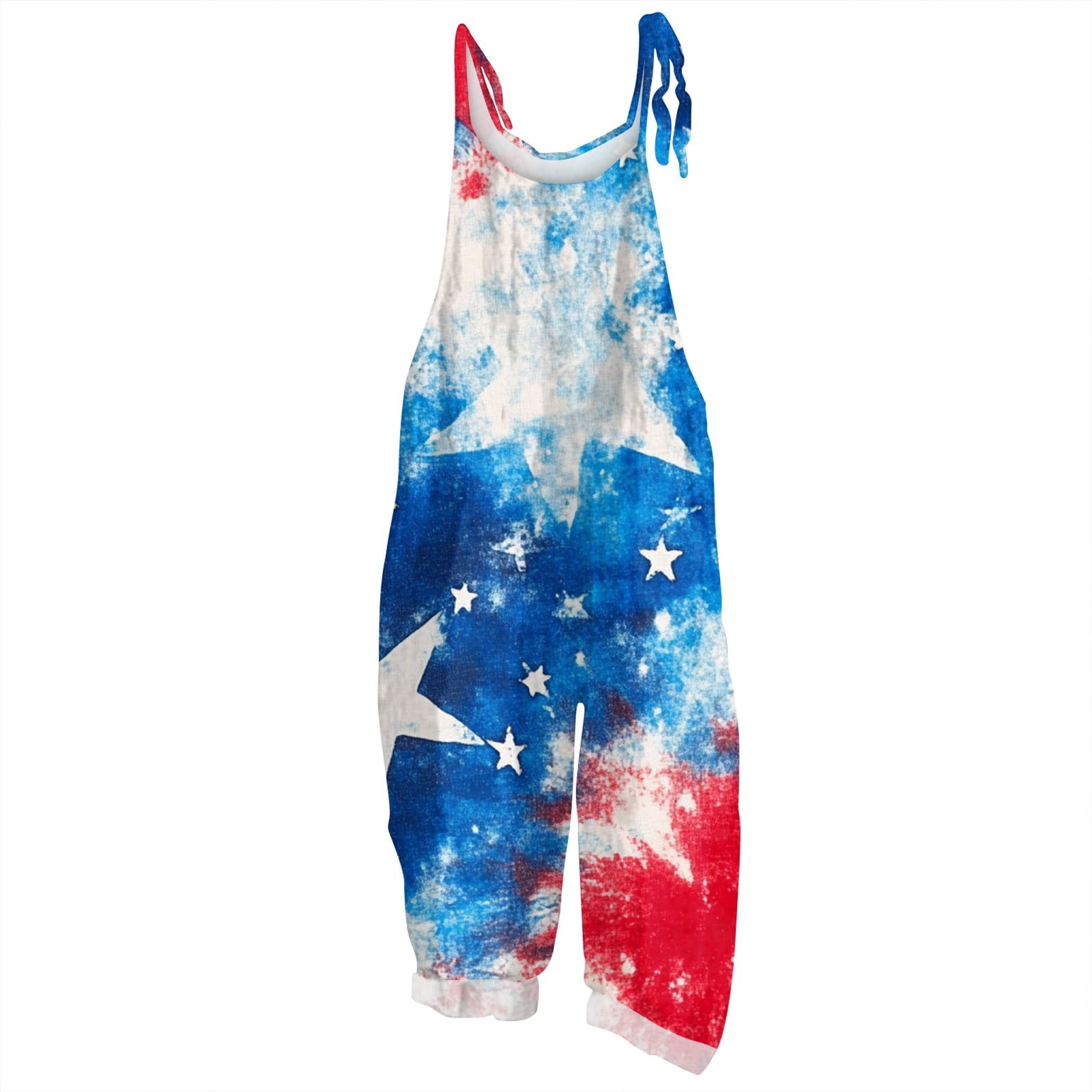 Dorkasm 4th of July Overalls for Women Wide-Leg Sleeveless Spaghetti ...