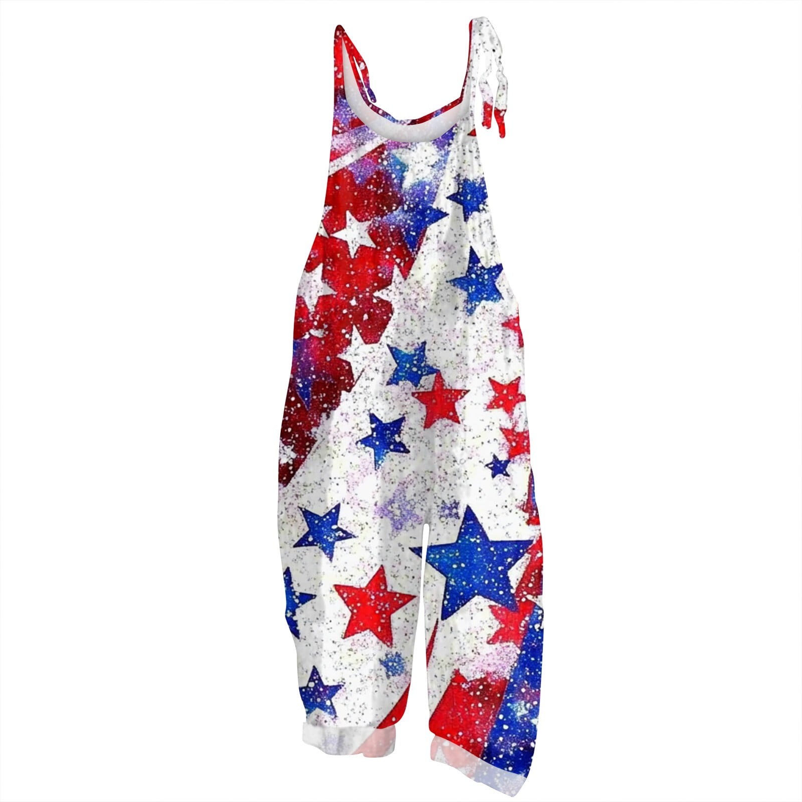Dorkasm American Flag Overalls for Women Sleeveless USA Flag Cotton ...