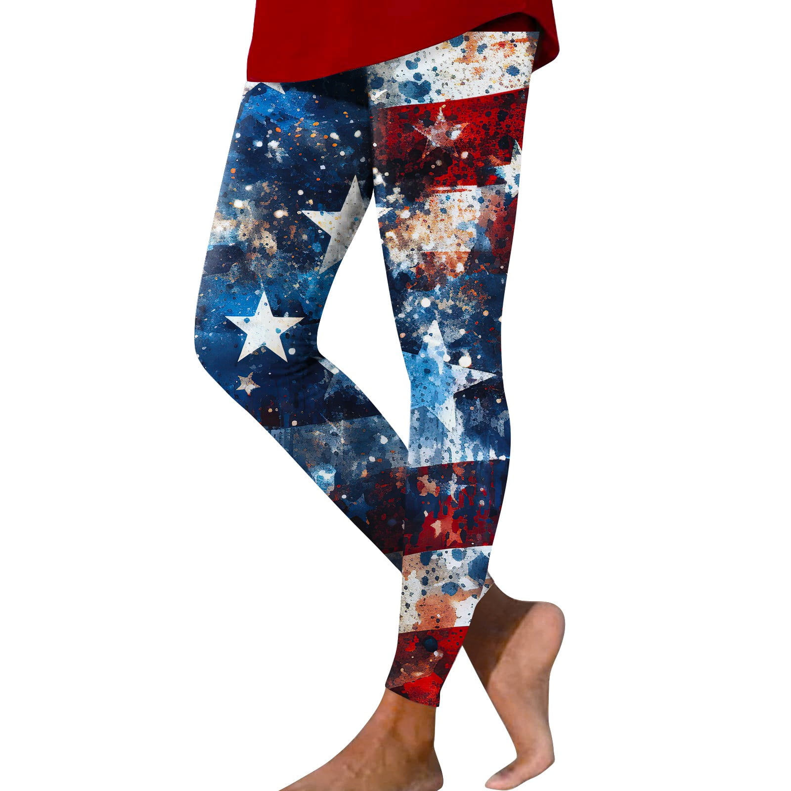 Dorkasm American Flag Pants for Women High Waisted USA Flag Tummy ...