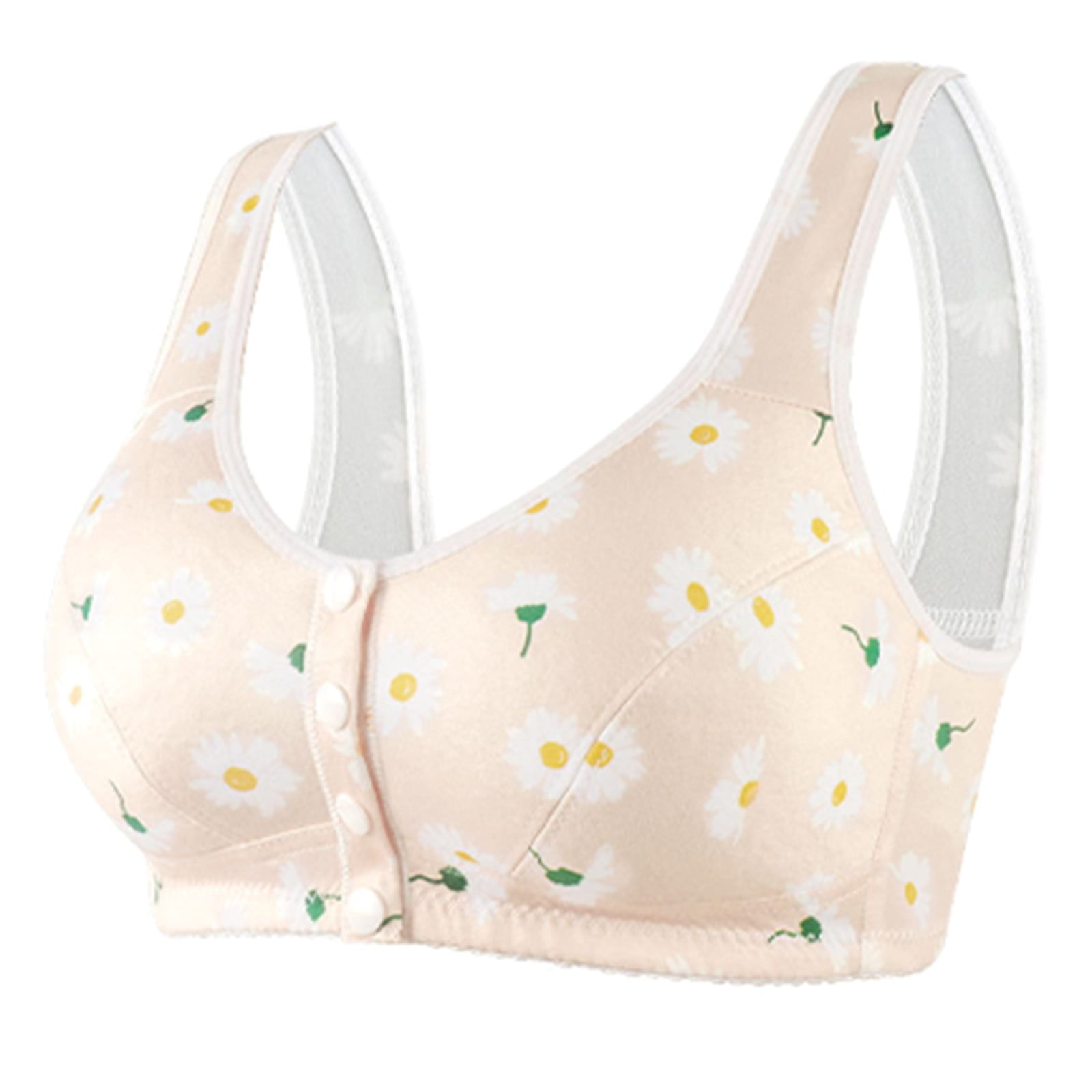 Dorkasm Bra for Women, Daisy Bra for Seniors Front Closure Button ...
