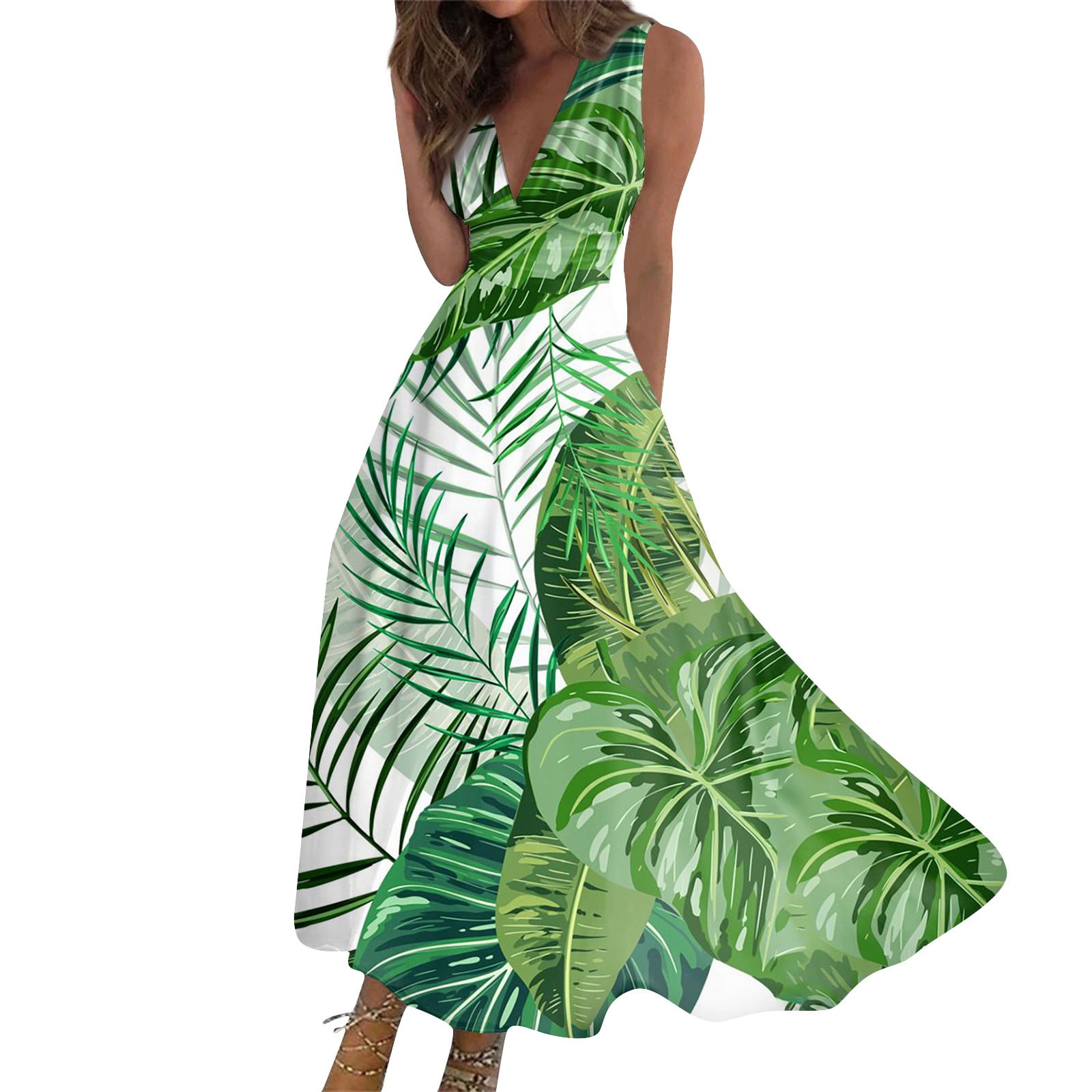 Dorkasm Hawaiian Women's 2024 Summer Casual Sleeveless Maxi Dress Slim ...